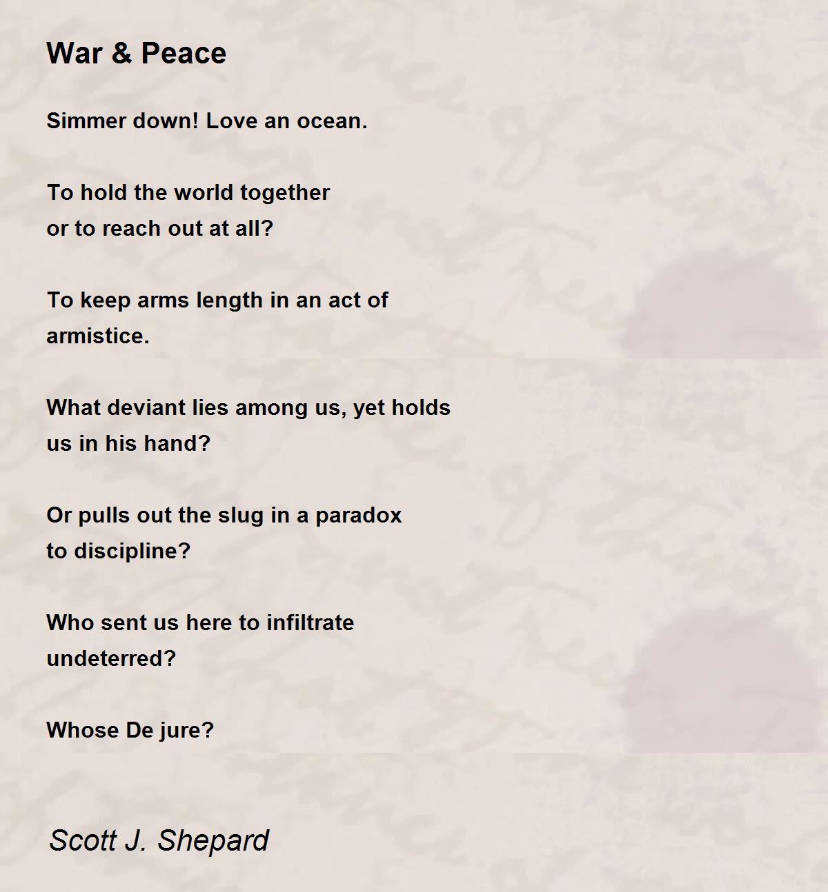 War And Peace Poem