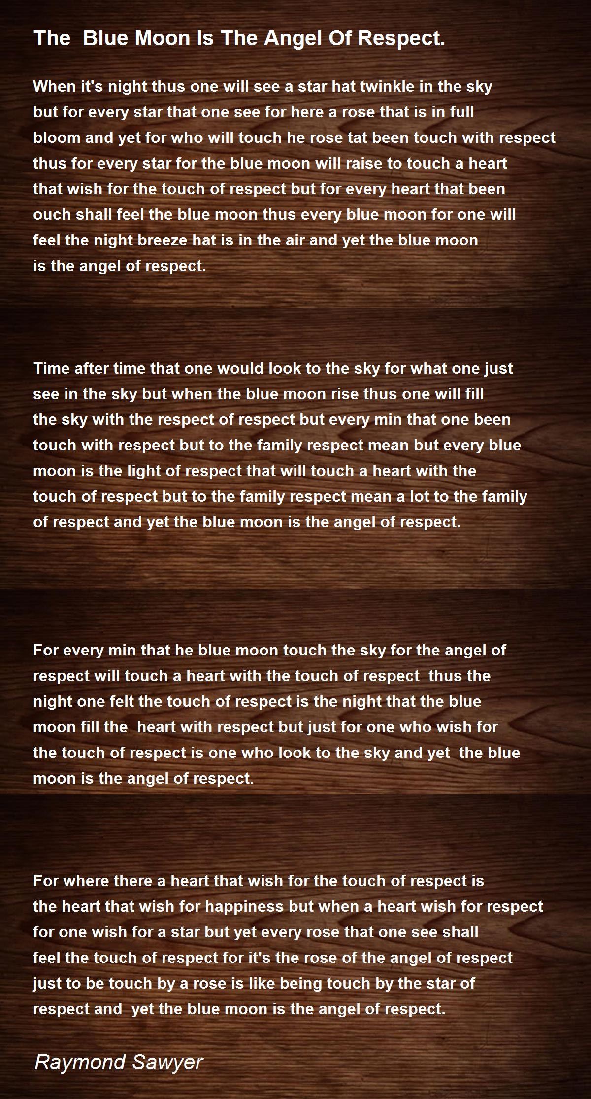 Blue Moon Poem