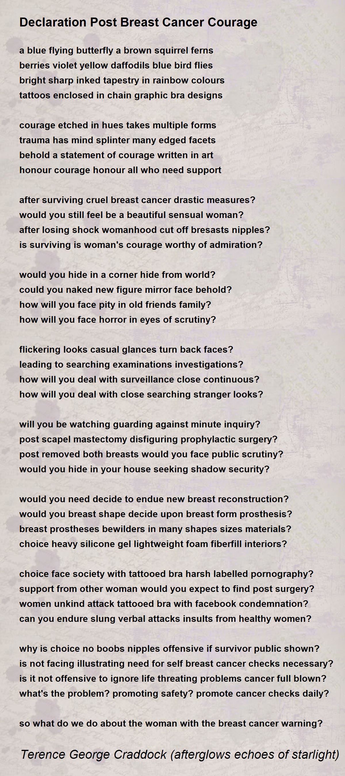 Declaration Post Breast Cancer Courage - Declaration Post Breast Cancer ...