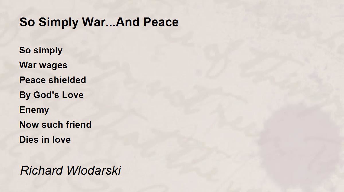 War And Peace Poem