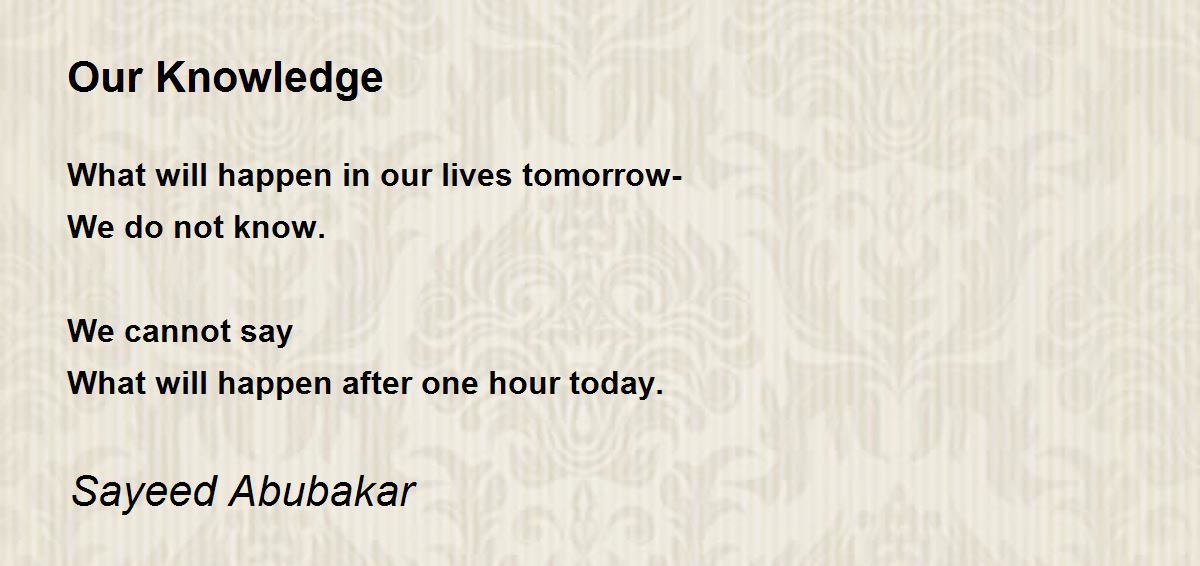 Knowledge Poems Quotes