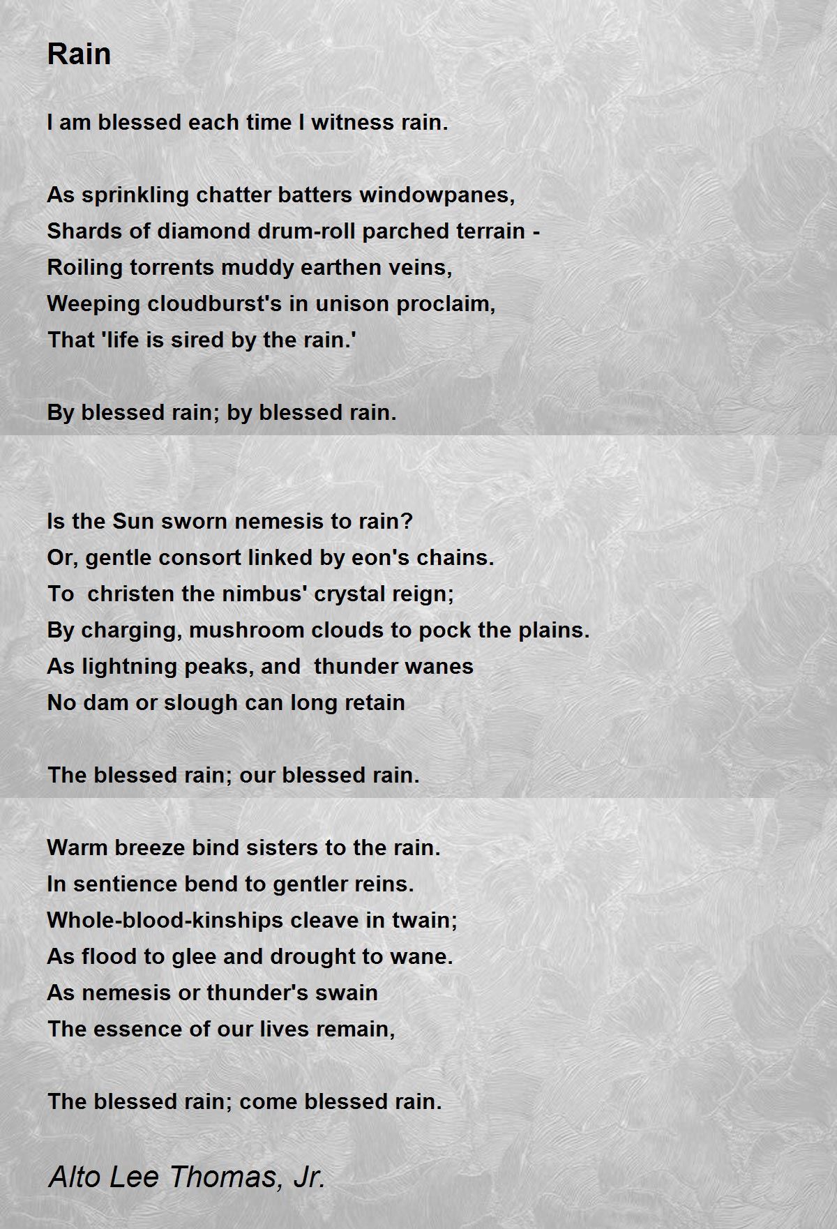 Found Poetry About Rain