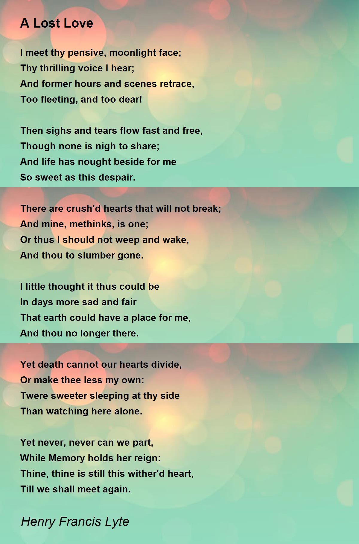 Lost Love Poems For Her Short