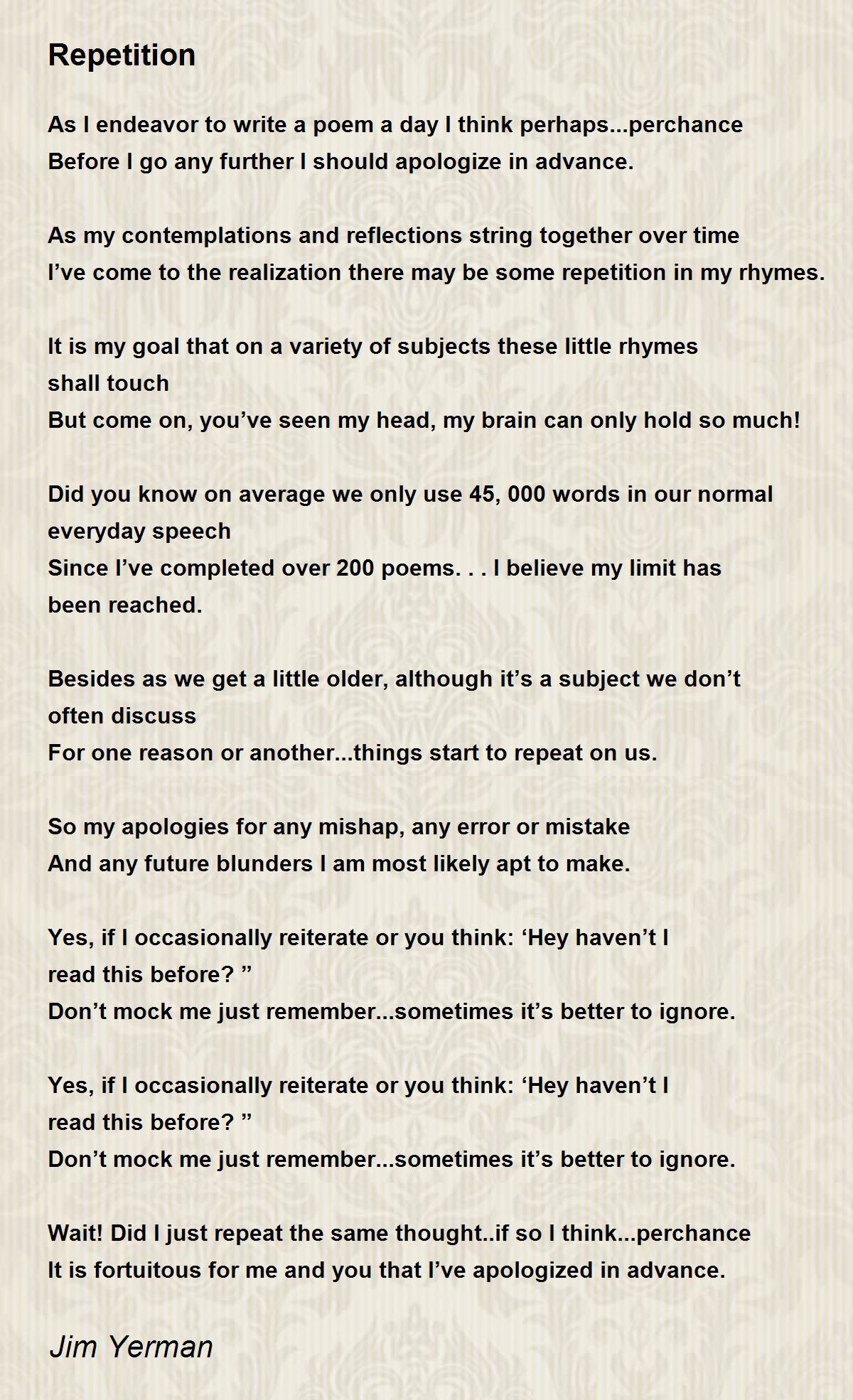 How To Write A Poem With Repetition | Sitedoct.org