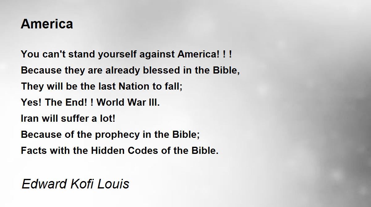 America - America Poem by Edward Kofi Louis
