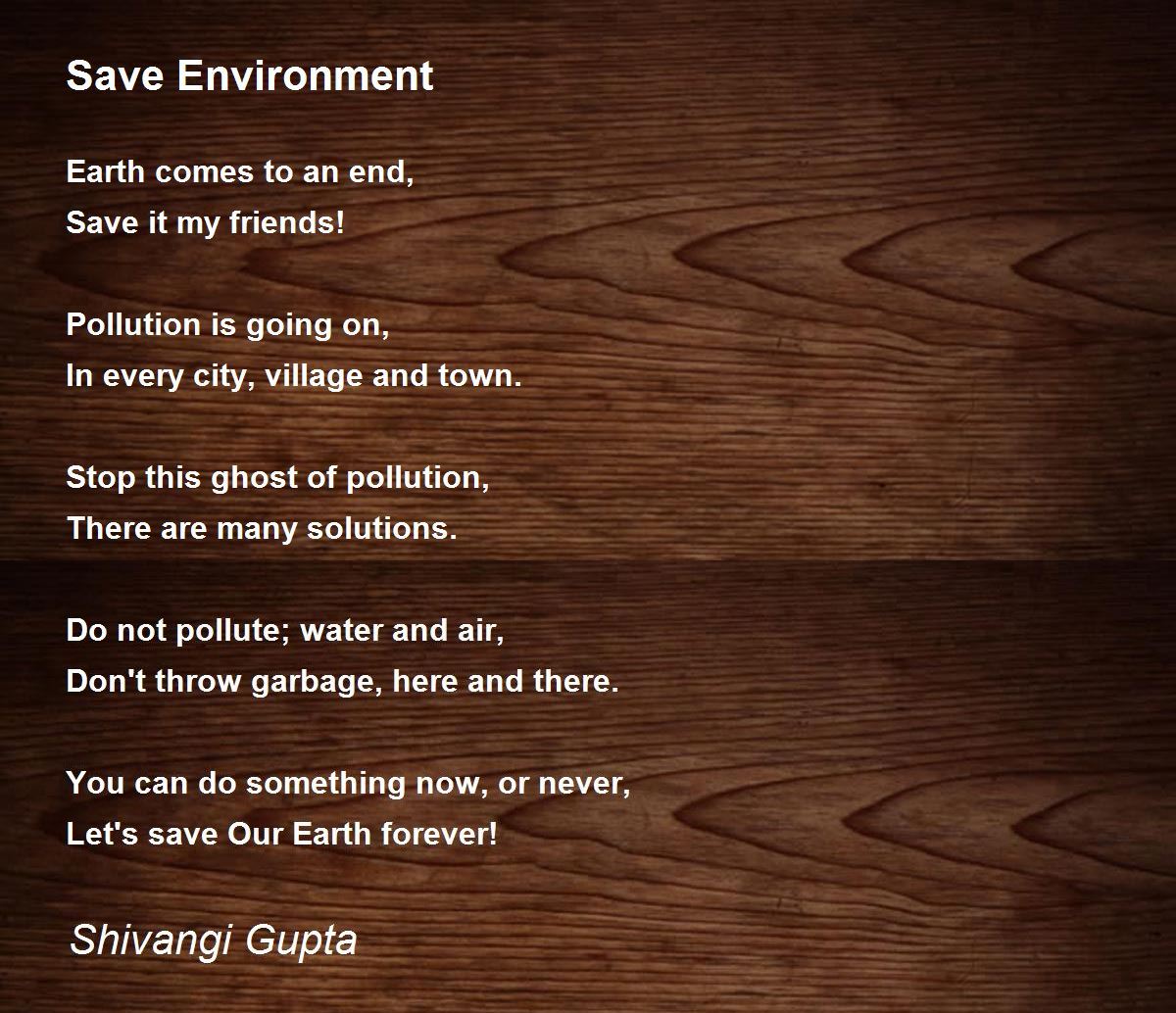 Poem On Environmental Pollution In English | Sitedoct.org