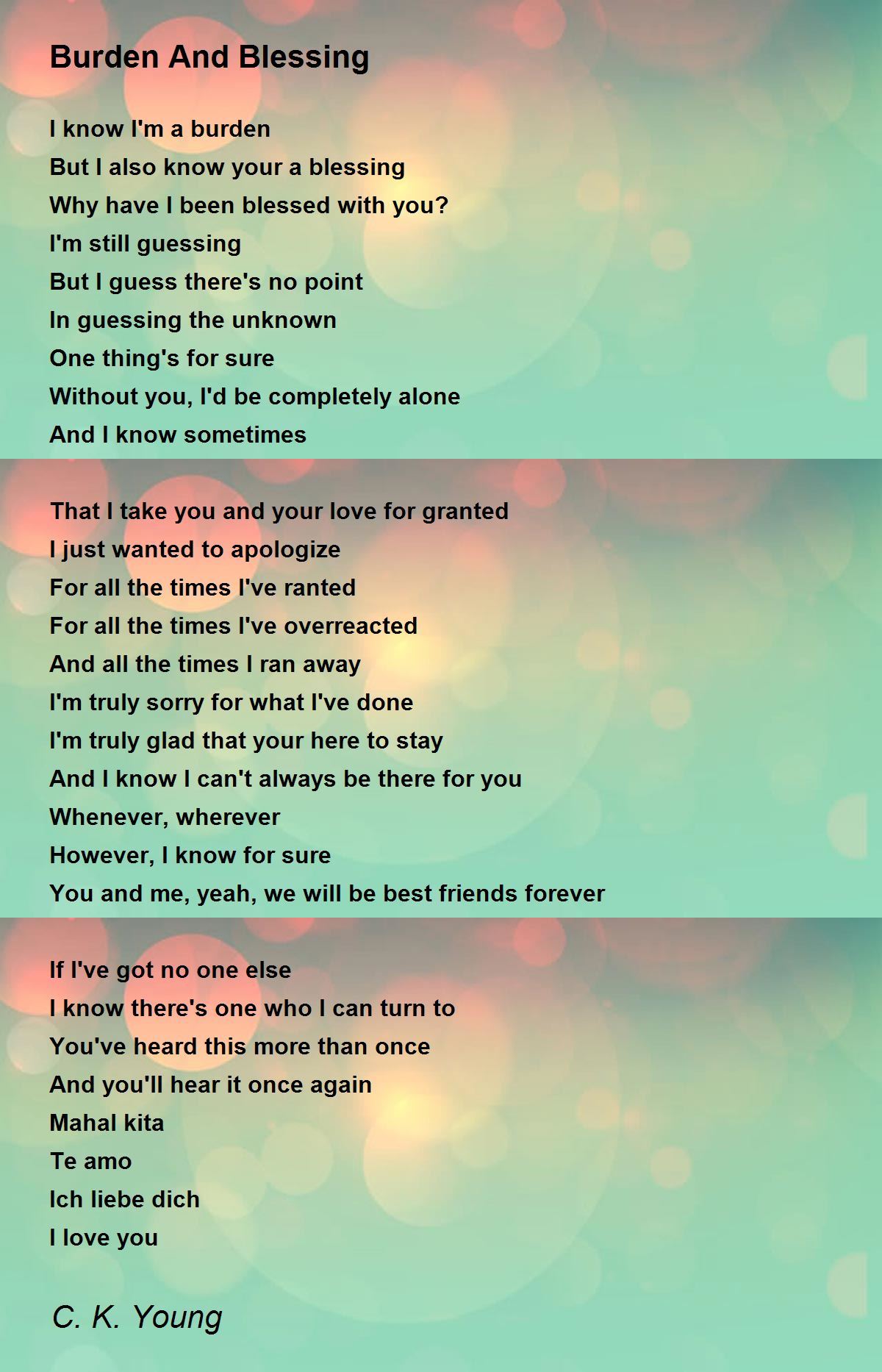 Burden Blessing Quotes