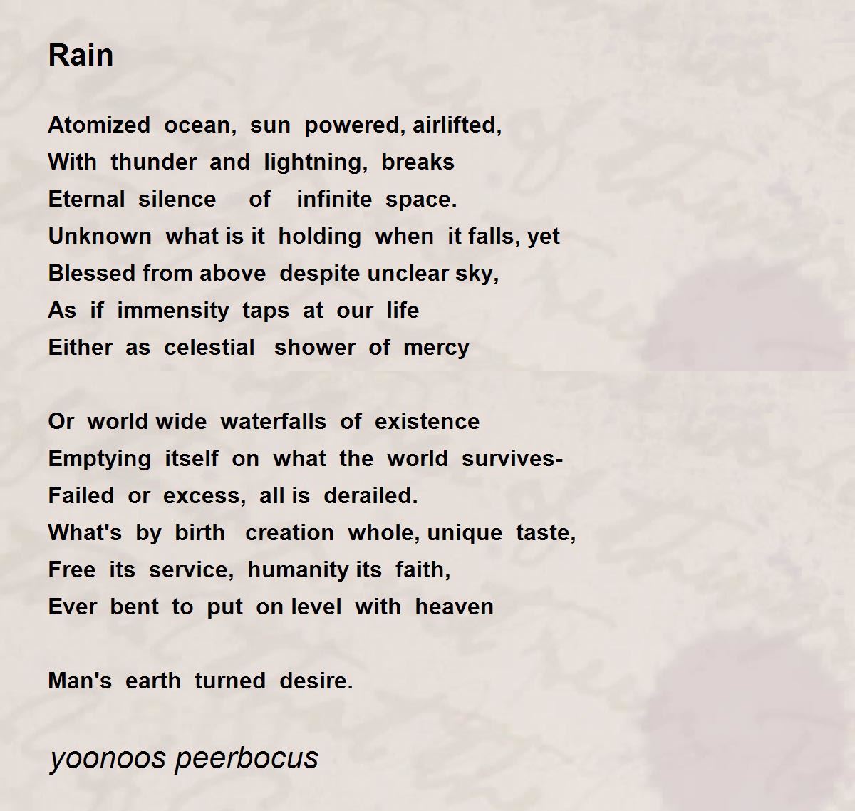 Found Poetry About Rain