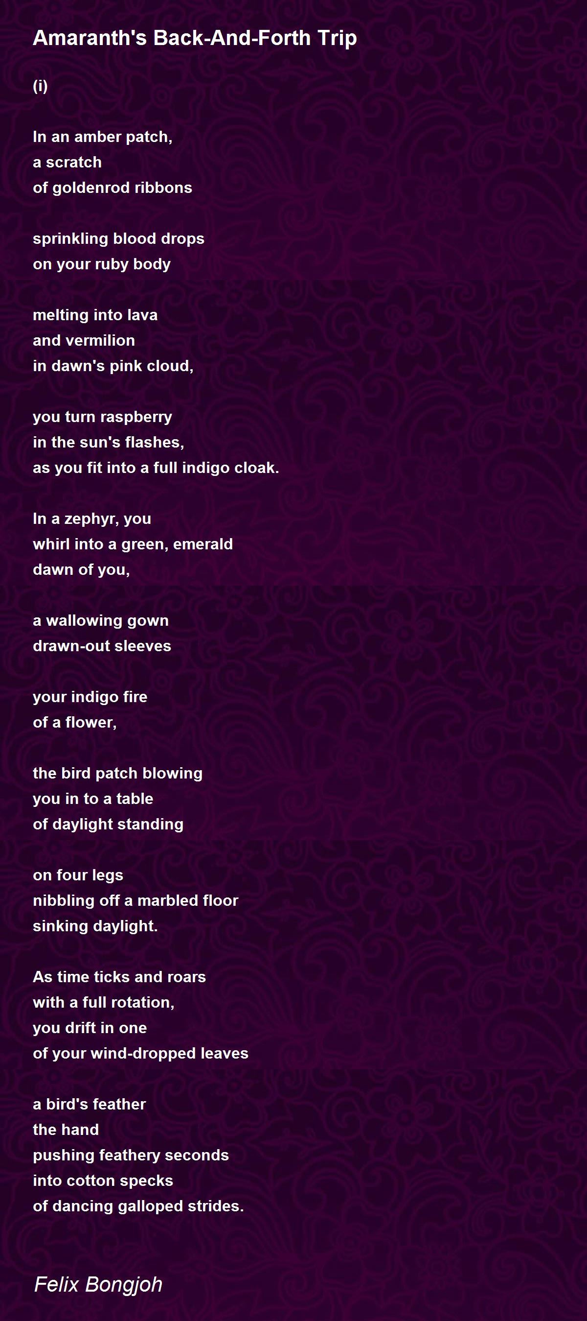 Back And Forth Poem at Verda Garcia blog