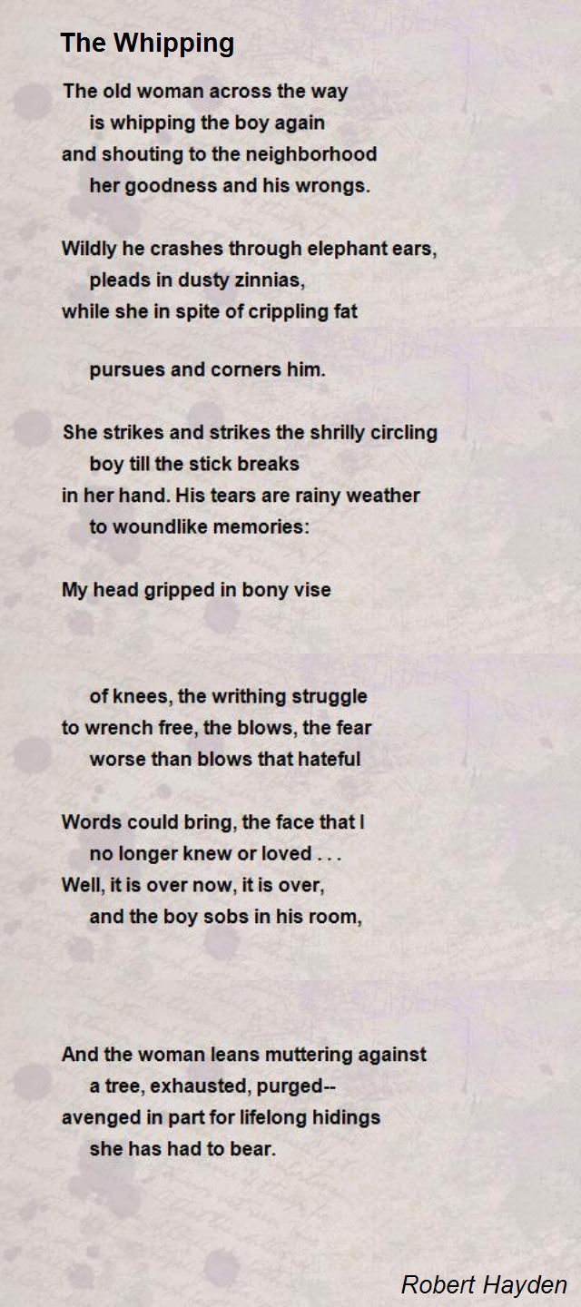 The Whipping Poem by Robert Hayden - Poem Hunter