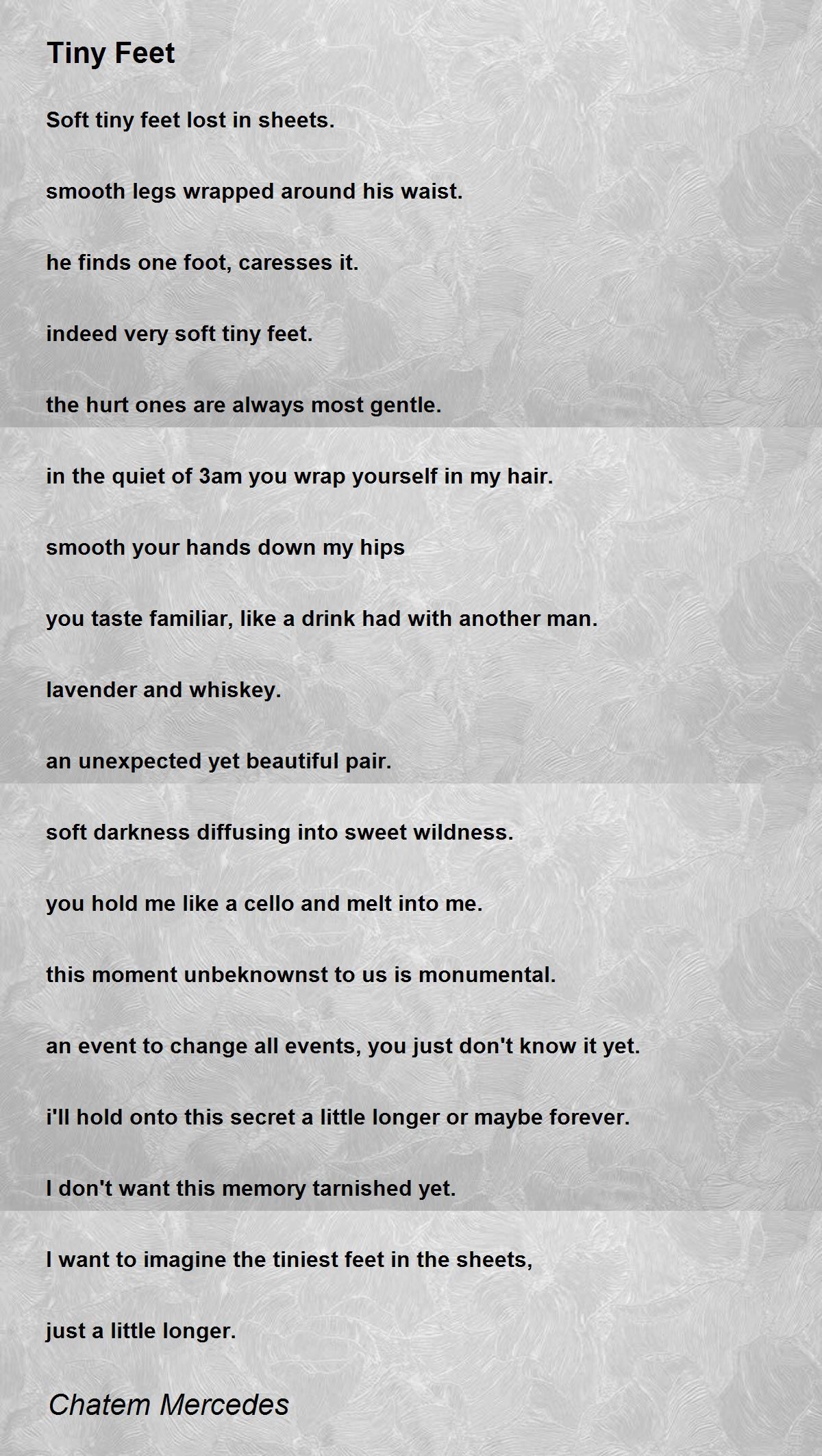 Tiny Feet Poem by Chatem Mercedes - Poem Hunter