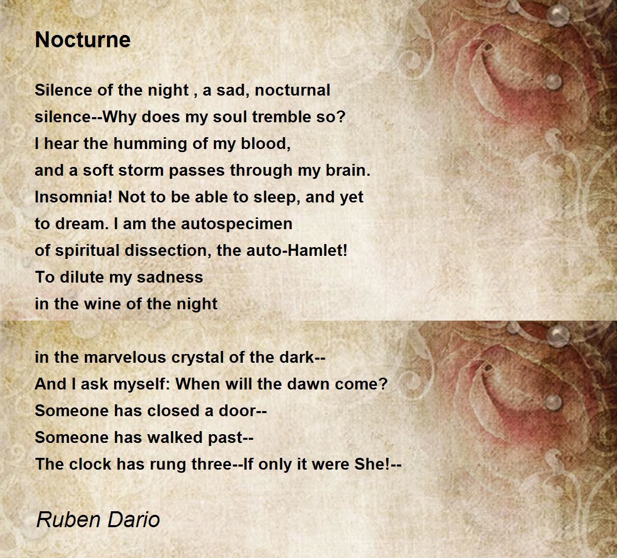 Nocturne Poem by Ruben Dario - Poem Hunter