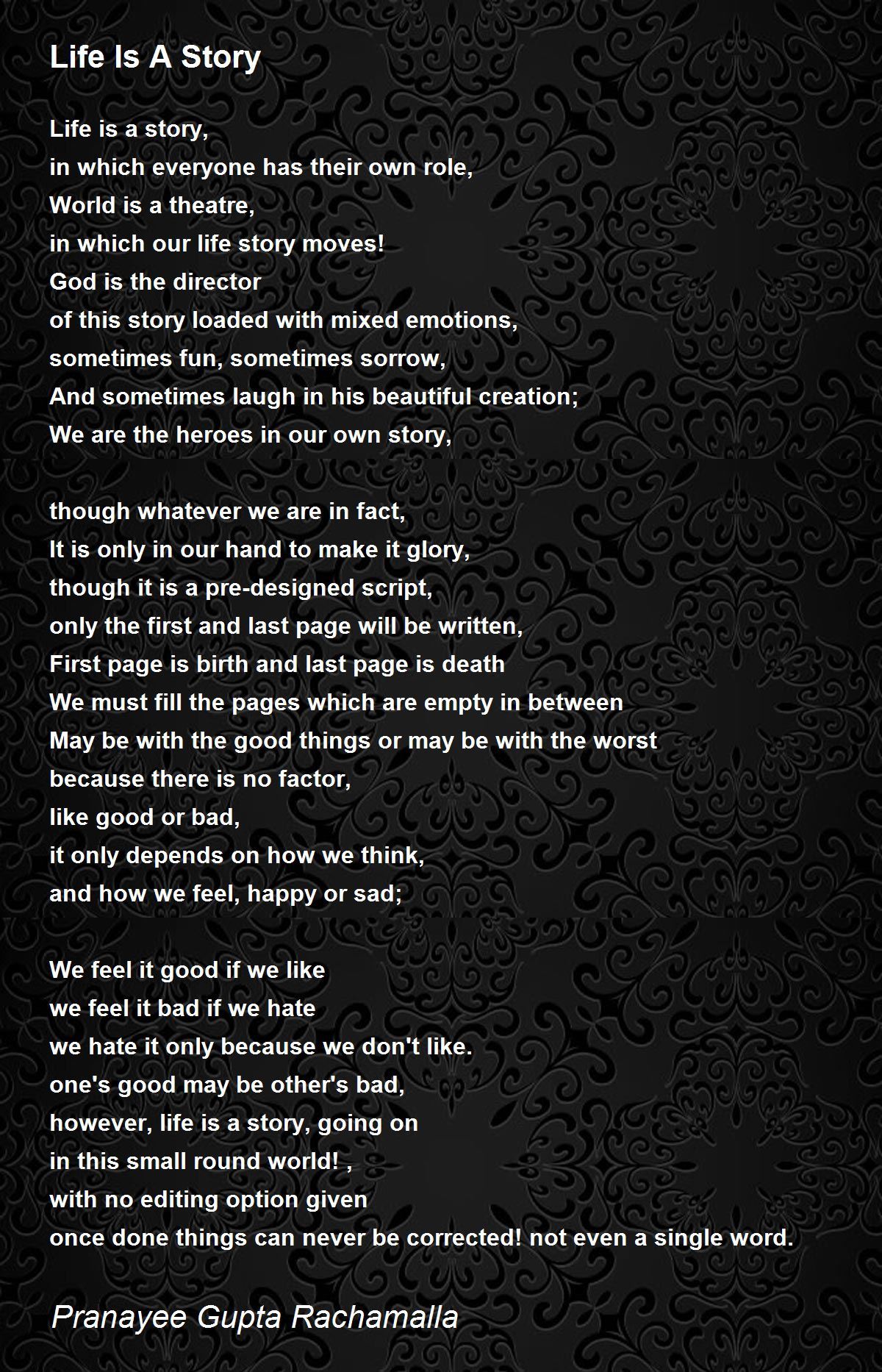 Narrative Poem About Life