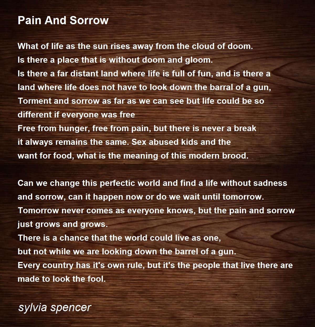 Poems About Sorrow And Pain | Sitedoct.org