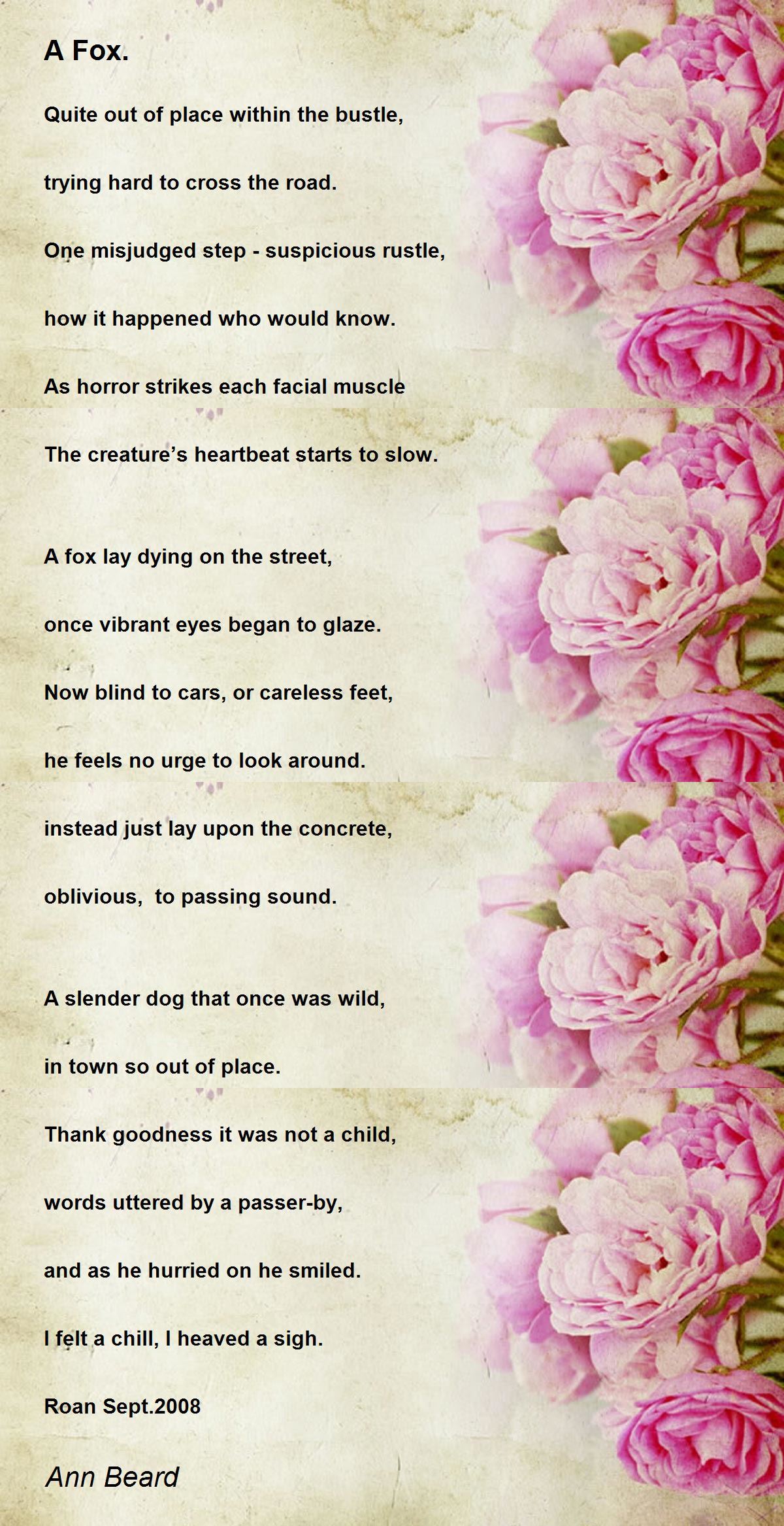 A Fox. Poem by Ann Beard - Poem Hunter