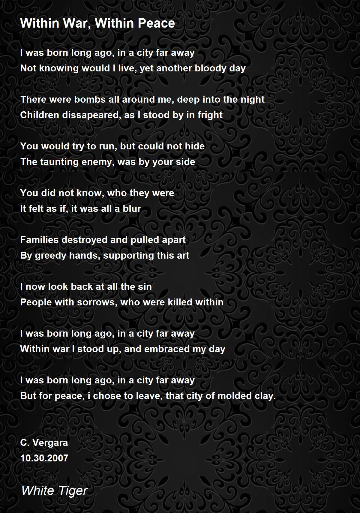 War And Peace Poem