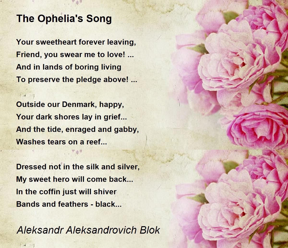 The Ophelia's Song - The Ophelia's Song Poem by Aleksandr ...