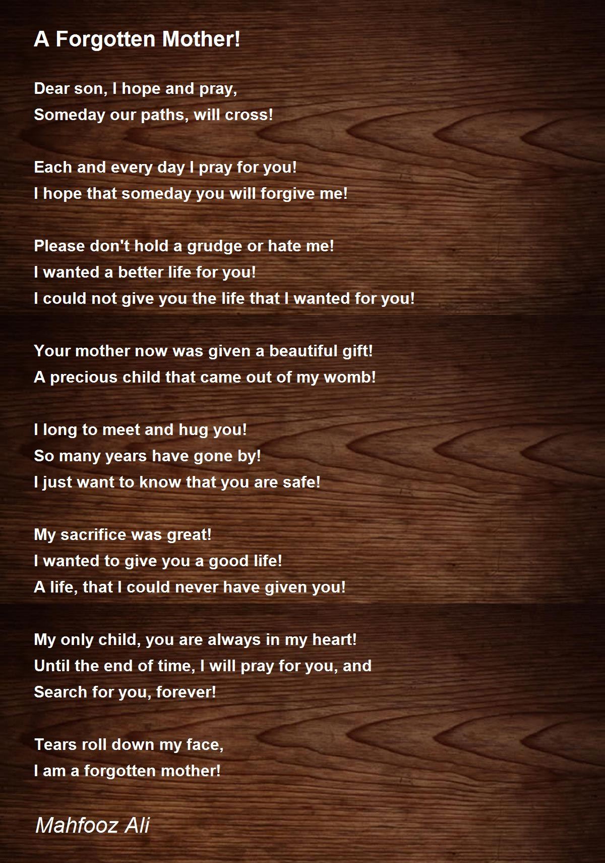 Poems About Being Forgotten