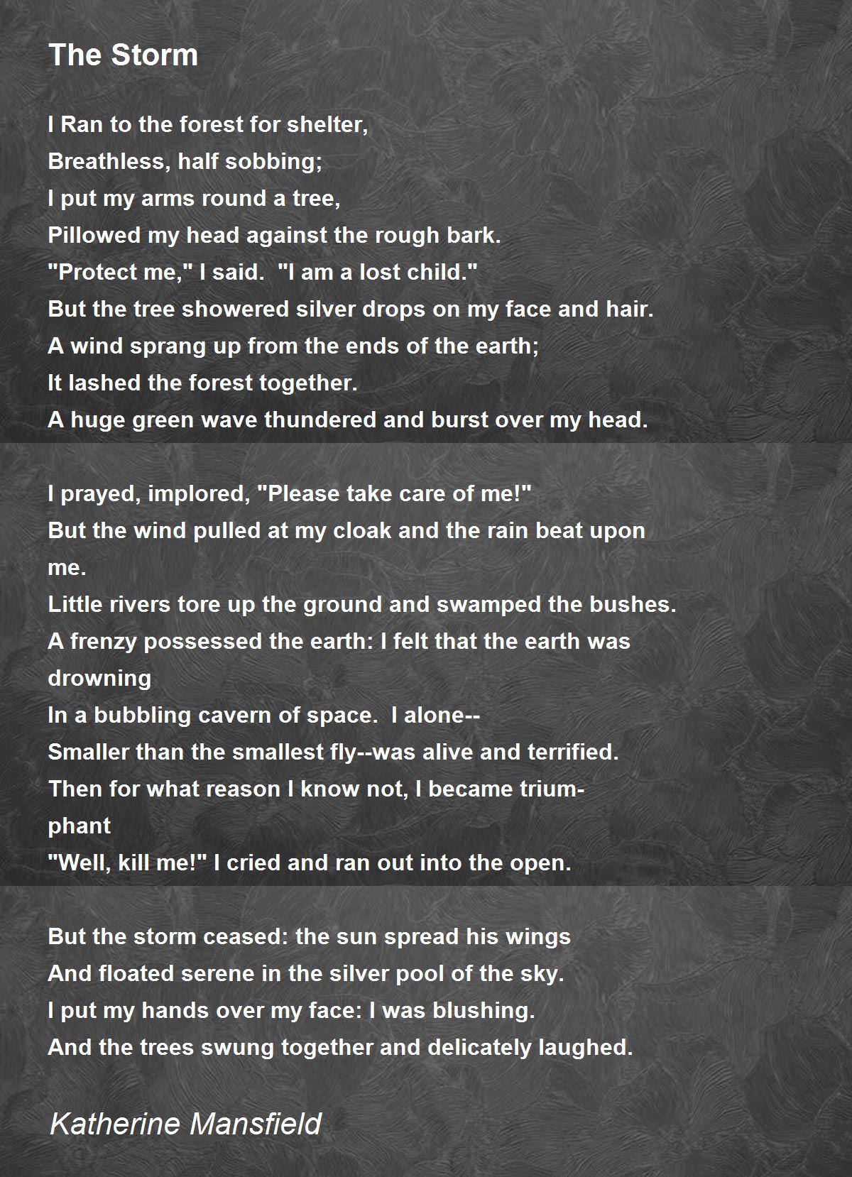 The Storm Poem by Katherine Mansfield - Poem Hunter