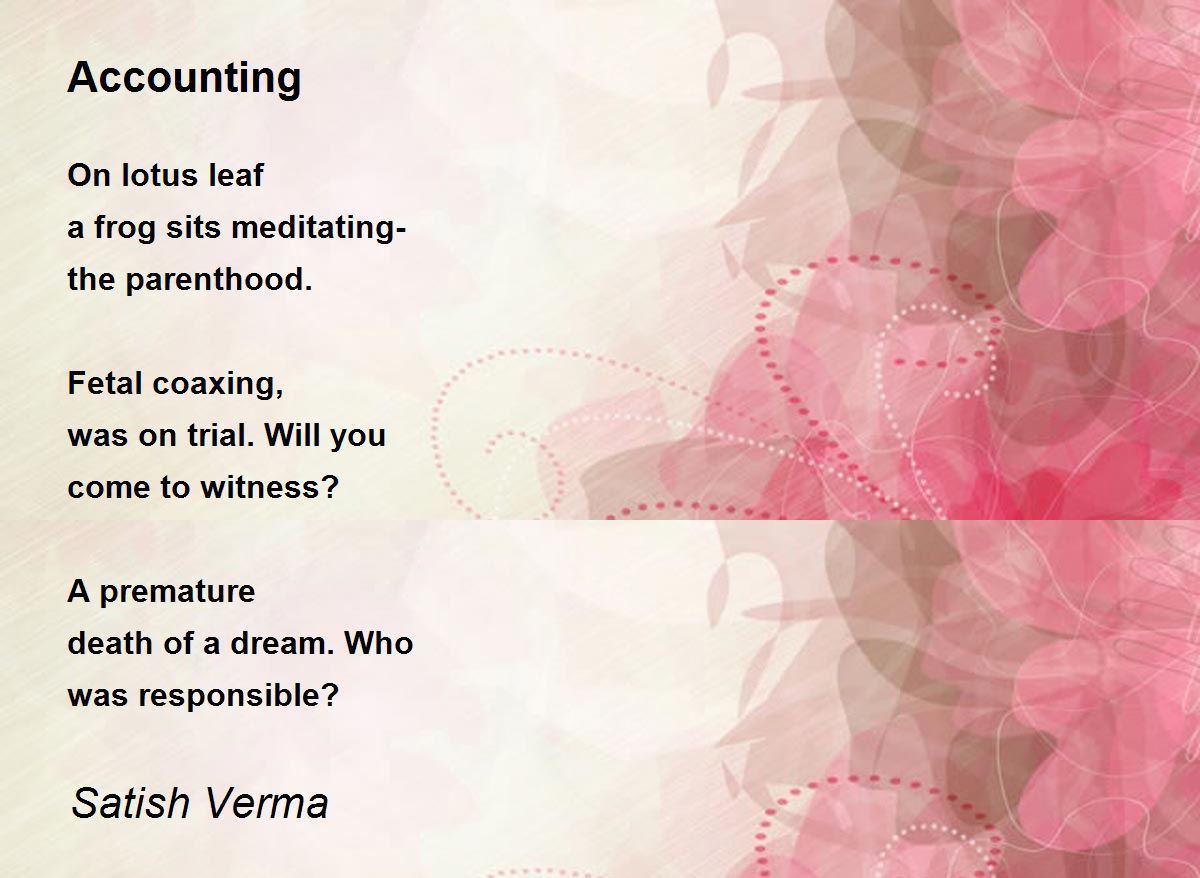 Accounting - Accounting Poem by Satish Verma