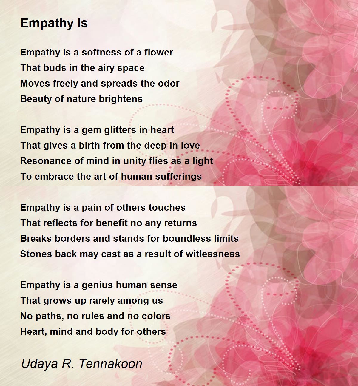 Empathy Is - Empathy Is Poem by Udaya R. Tennakoon