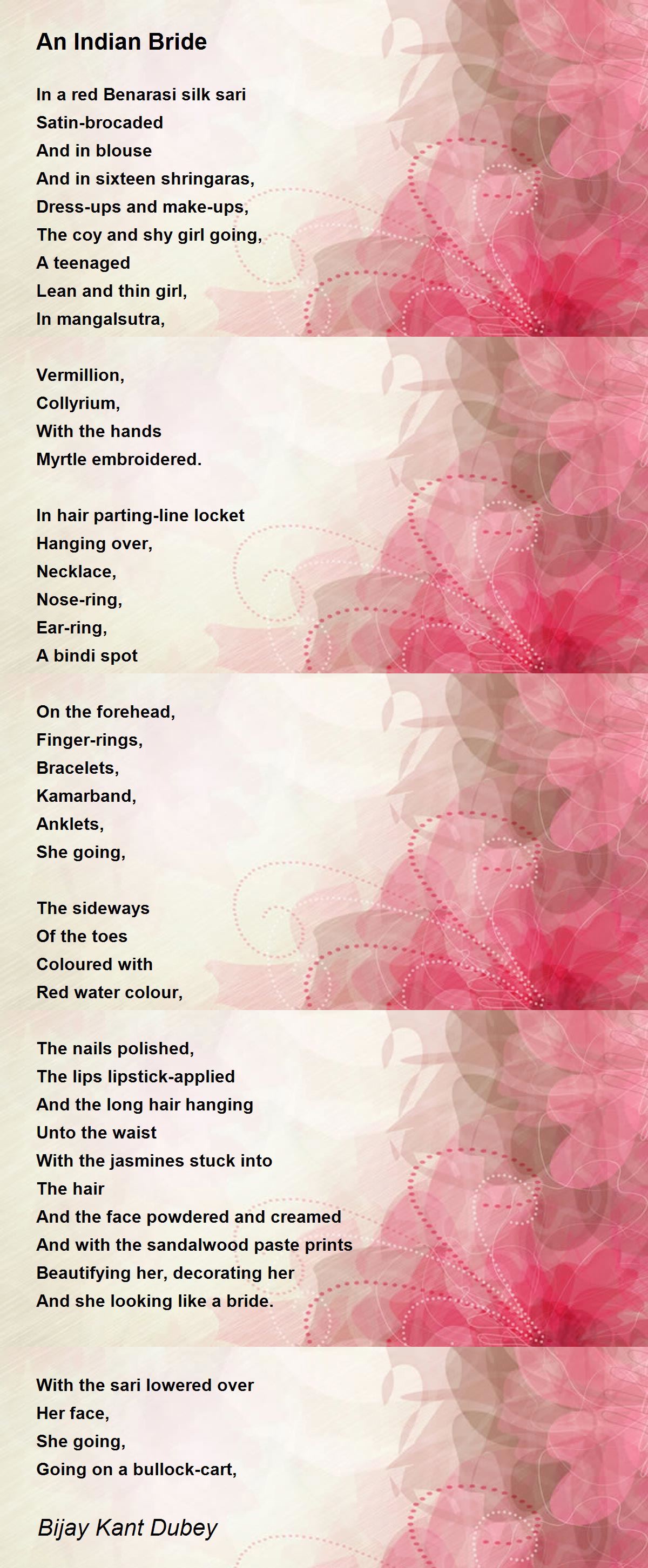 An Indian Bride by Bijay Kant Dubey - An Indian Bride Poem