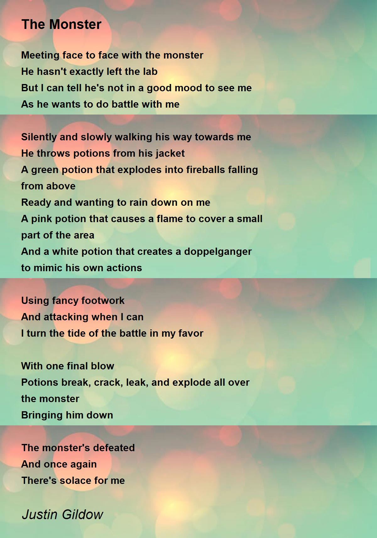 The Monster - The Monster Poem by Justin Gildow