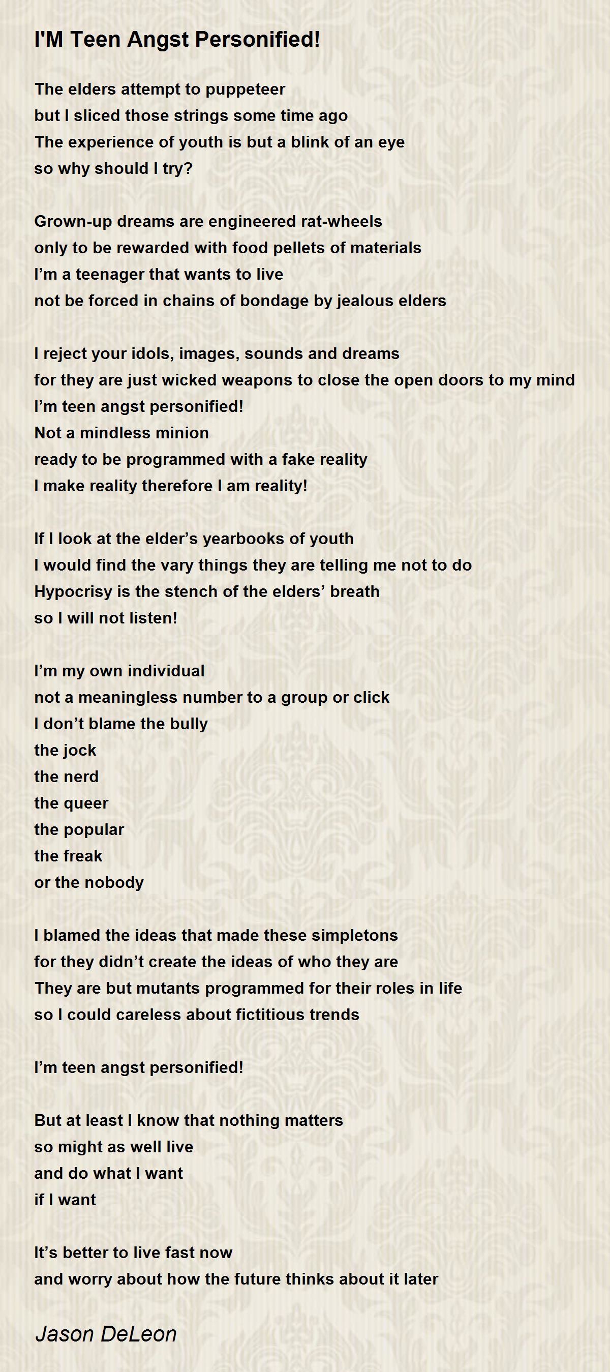 Poems About Teen Angst – Telegraph