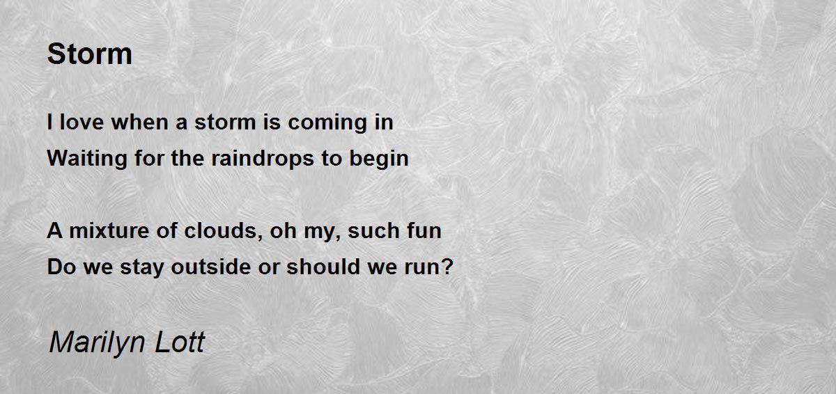 Storm - Storm Poem by Marilyn Lott