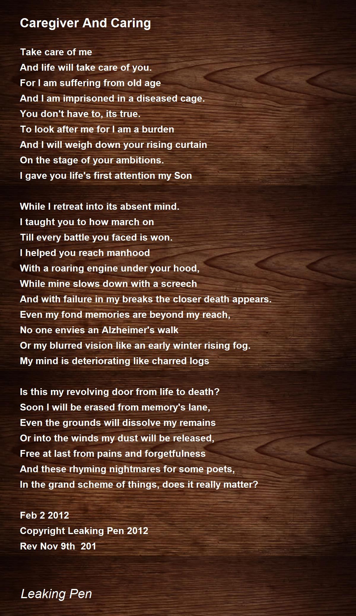 Poems About Caregivers