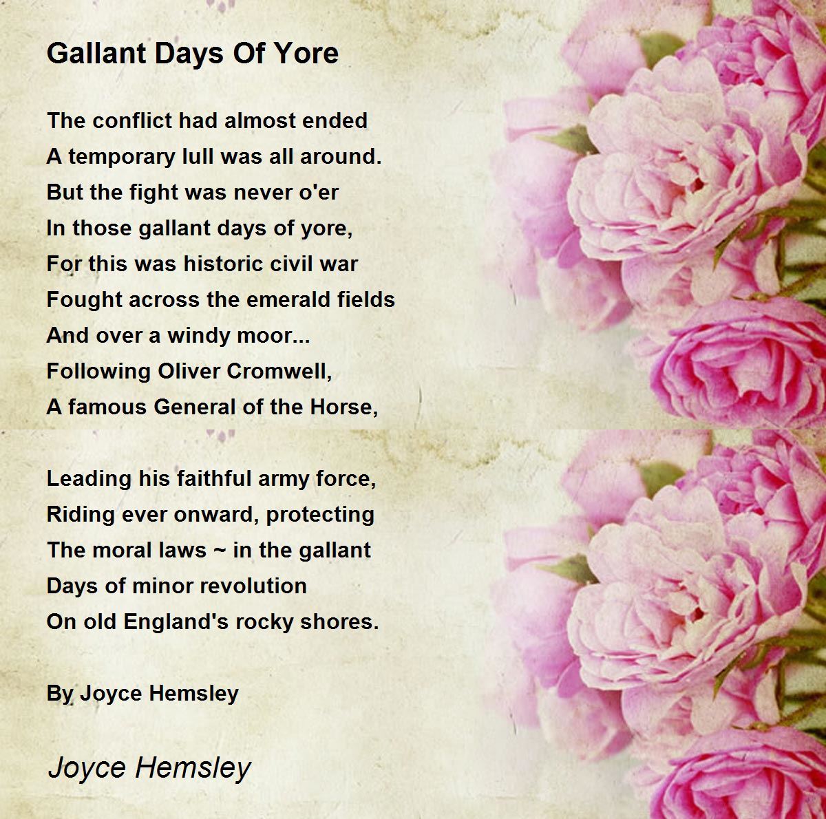 Gallant Days Of Yore - Gallant Days Of Yore Poem by Joyce Hemsley