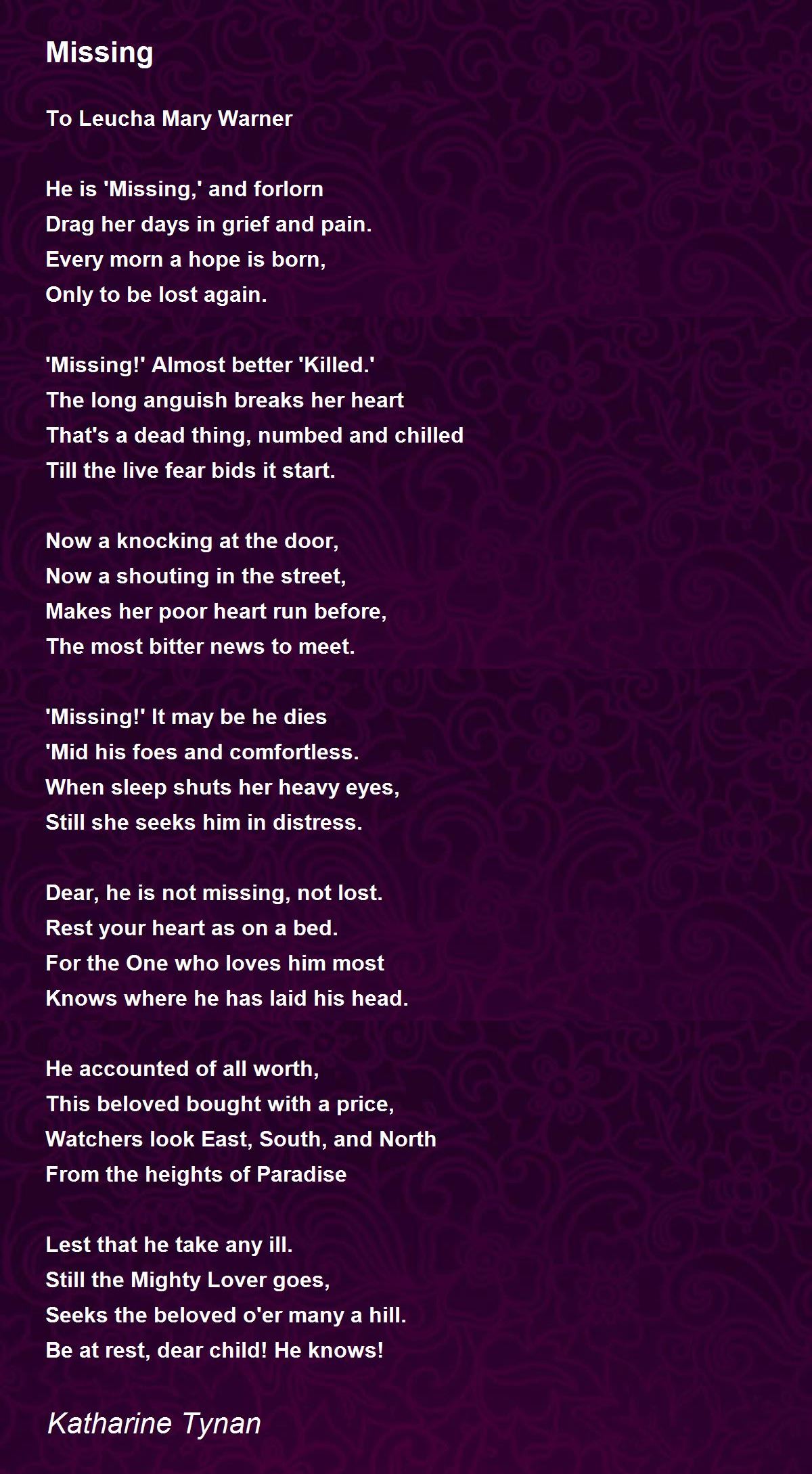 Missing Someone Poem