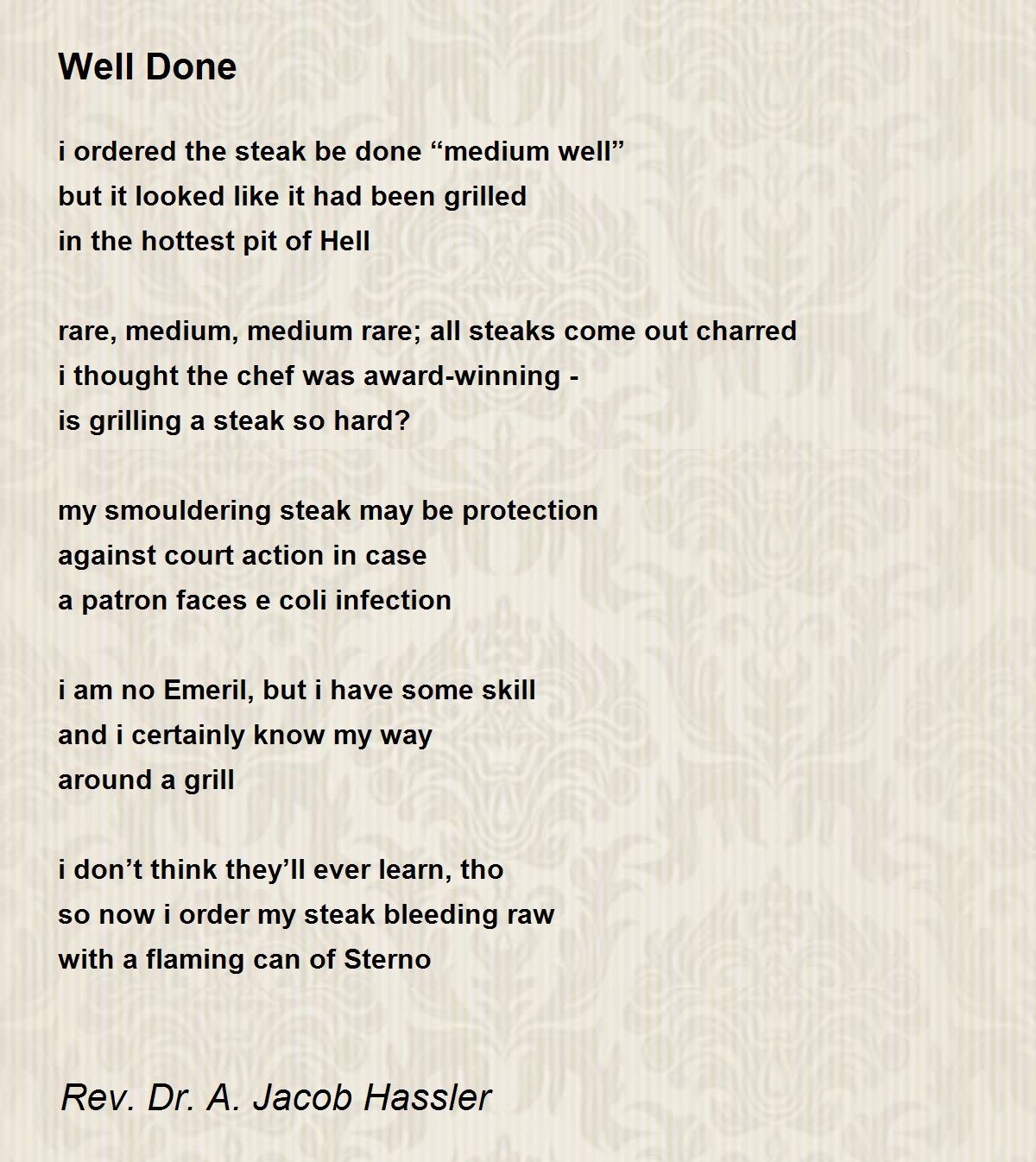 Poems About Well Done