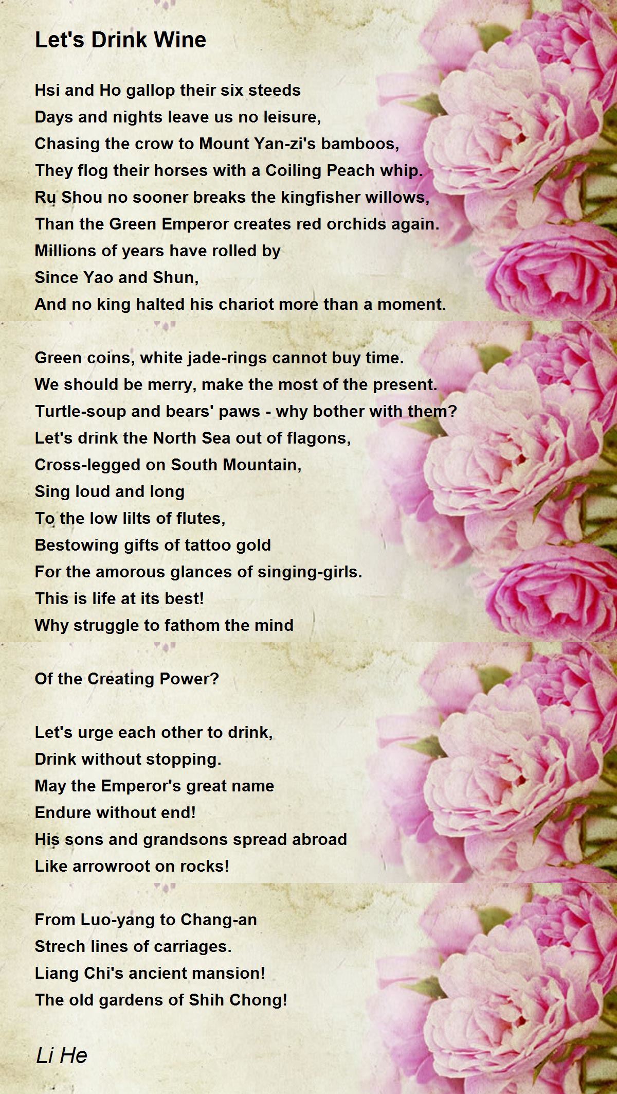 Drinking Poems For Wedding