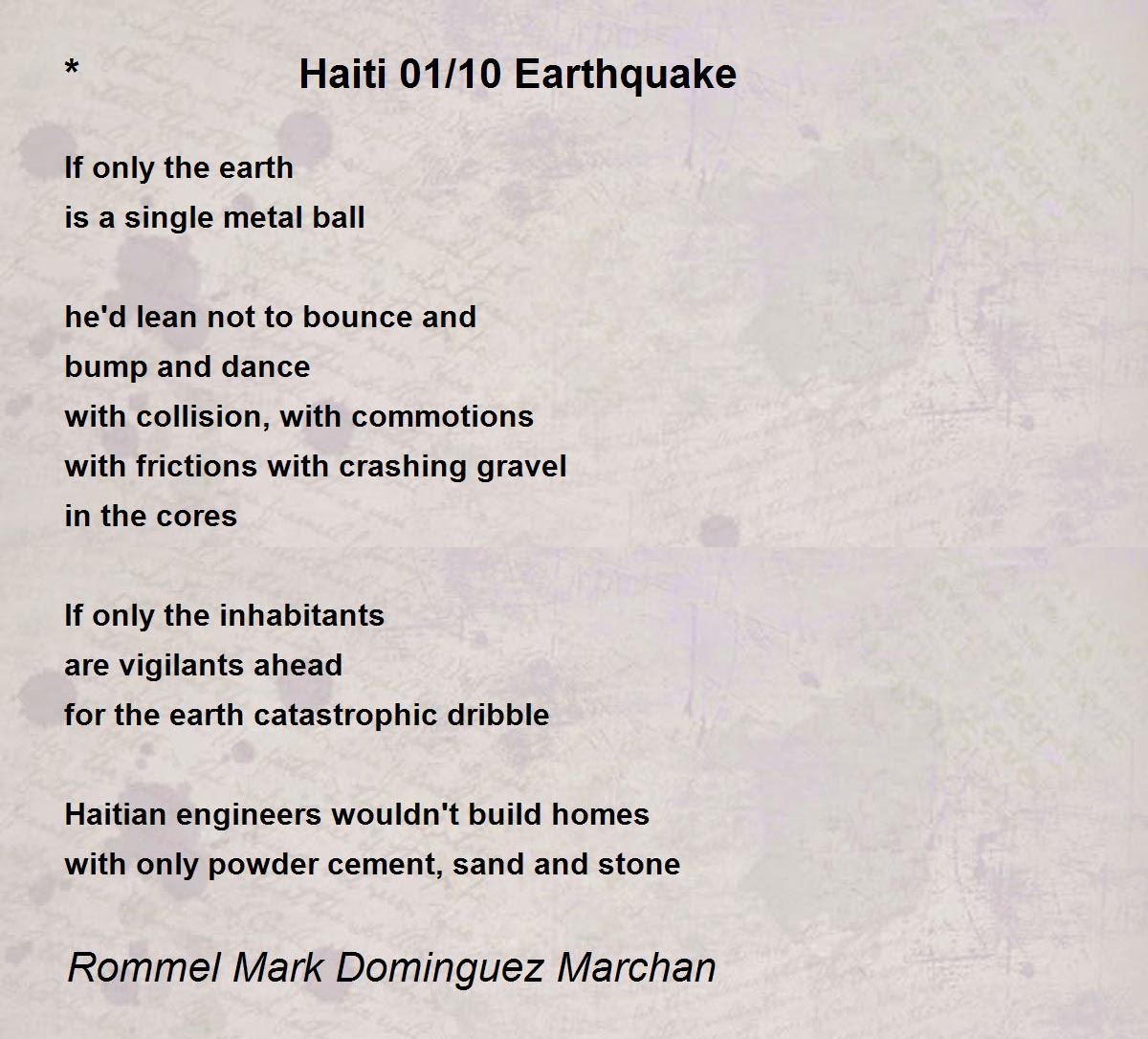 * Haiti 01/10 Earthquake by Rommel Mark Dominguez Marchan - * Haiti 01/ ...
