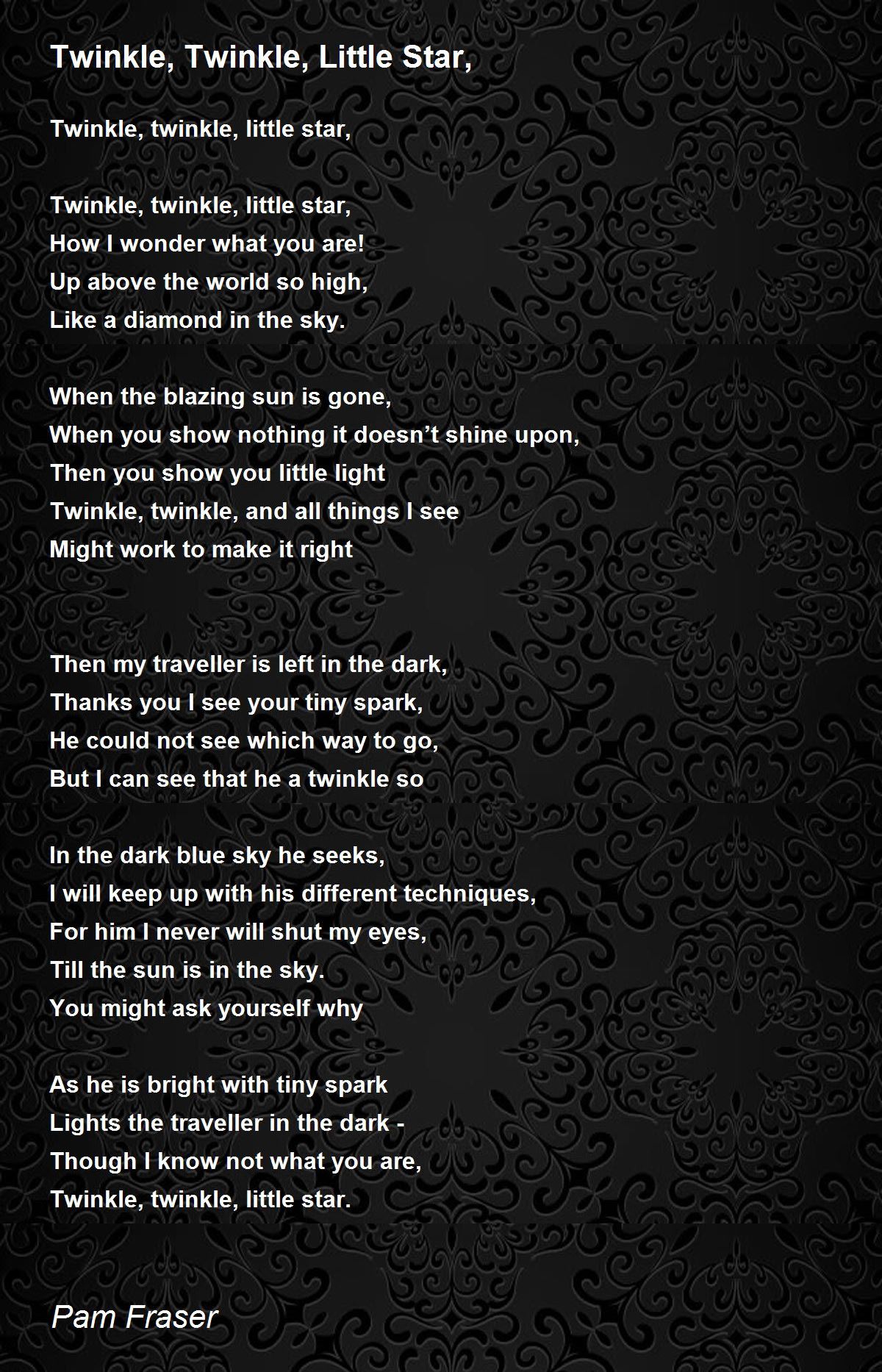 Twinkle Little Star Shape Poem