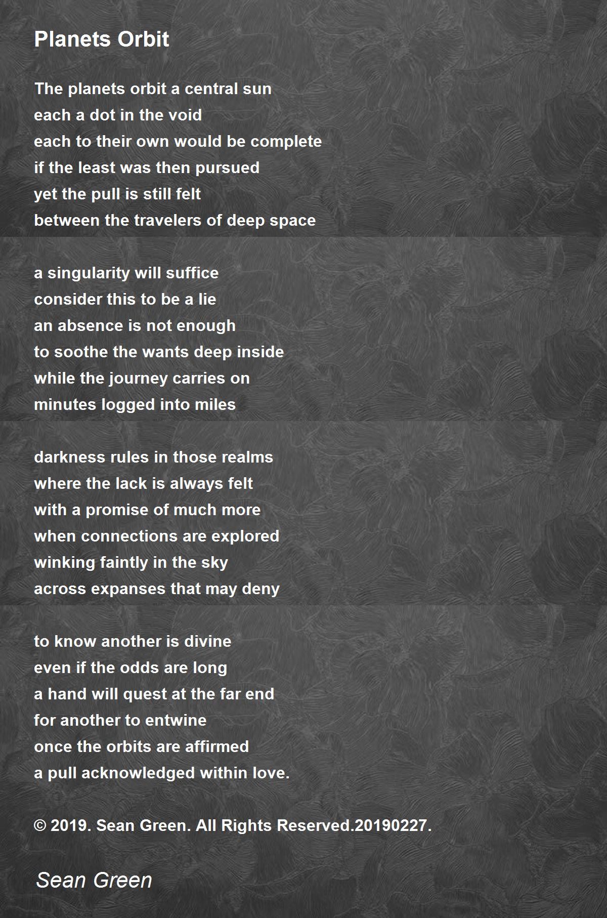 Poems Of The Seven Planets Billy And Charlies Highest