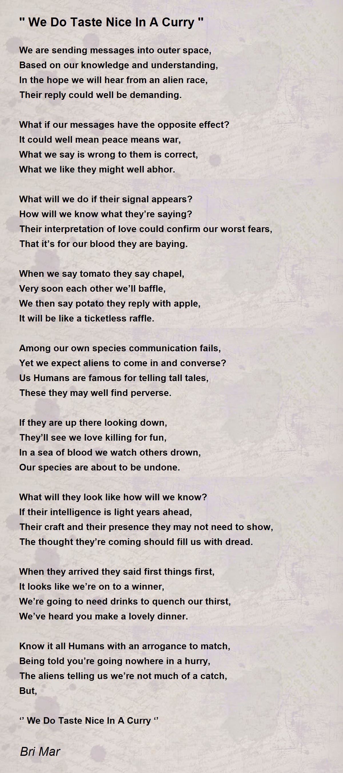 '' We Do Taste Nice In A Curry '' - '' We Do Taste Nice In A Curry ...