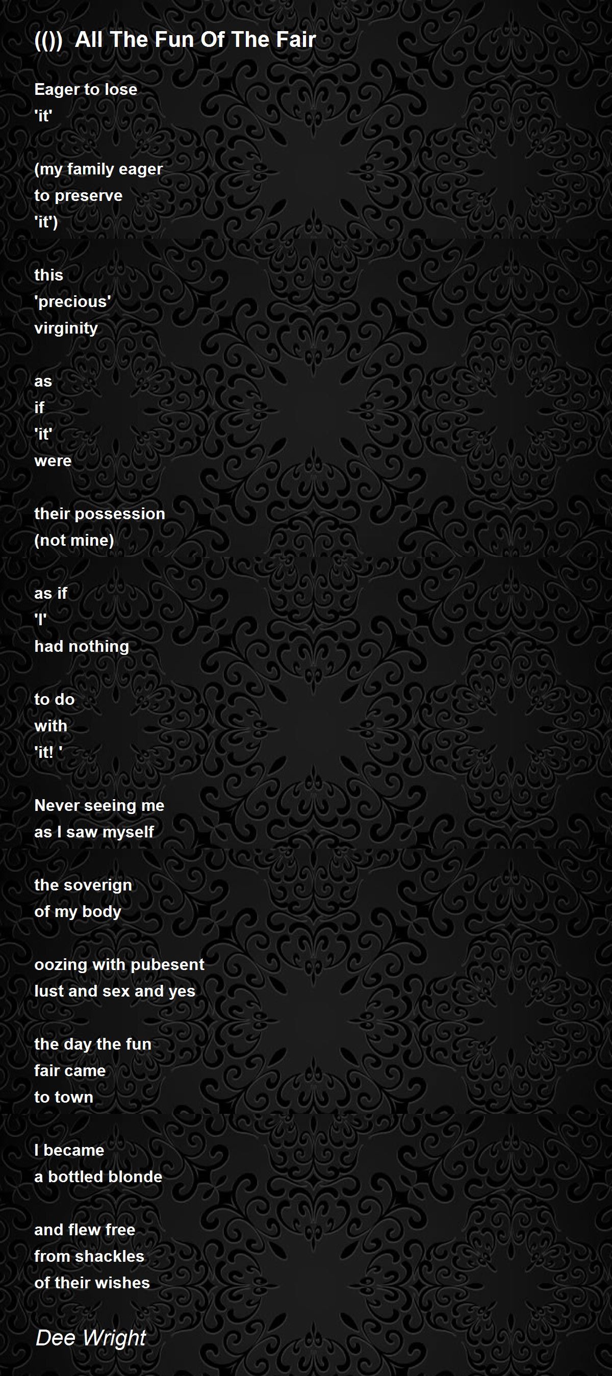 All The Fun Of The Fair - (()) All The Fun Of The Fair Poem by Dee Wright