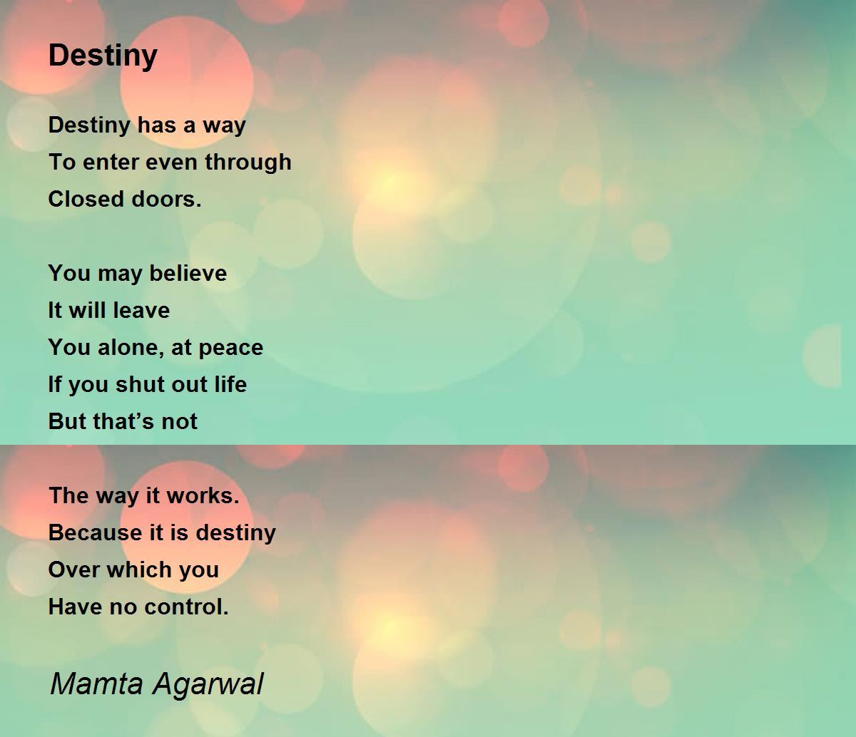 Embrace Your Destiny Poem
