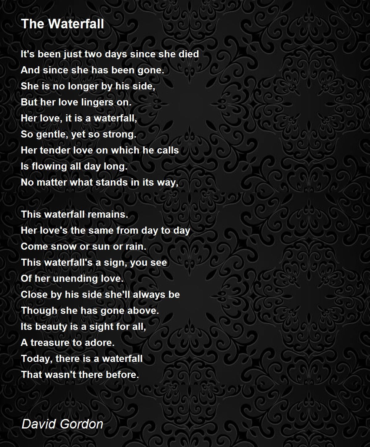 The Waterfall - The Waterfall Poem by David Gordon