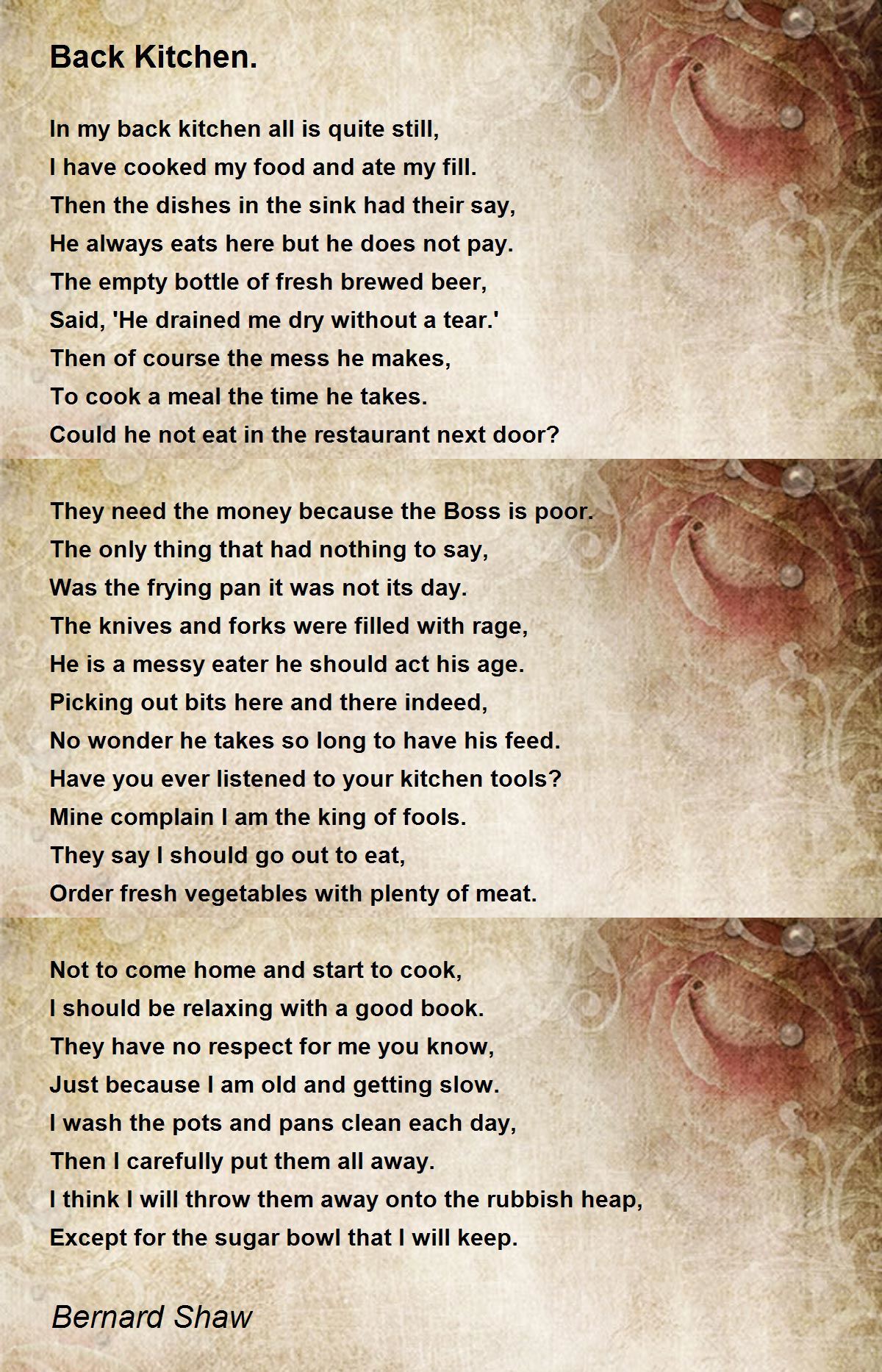 Poem About The Kitchen