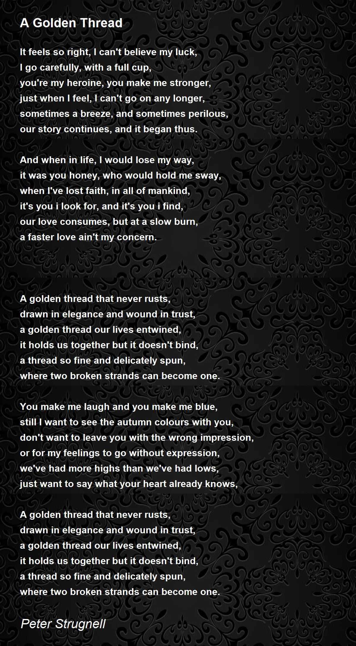 What Is A Golden Thread In Literature at Jennifer Hooper blog