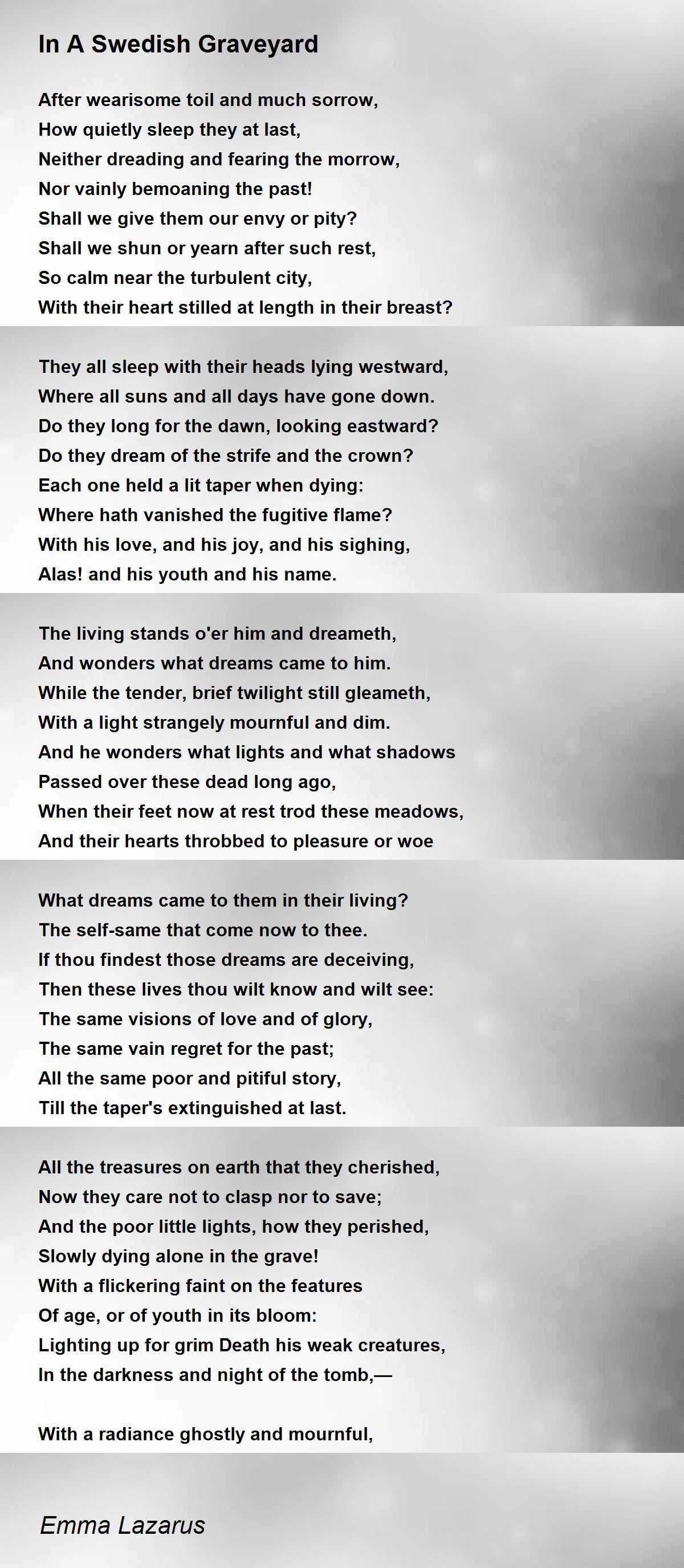 Restlessness Poem By Emma Lazarus Poem Hunter Phantasies Poem by Emma ...