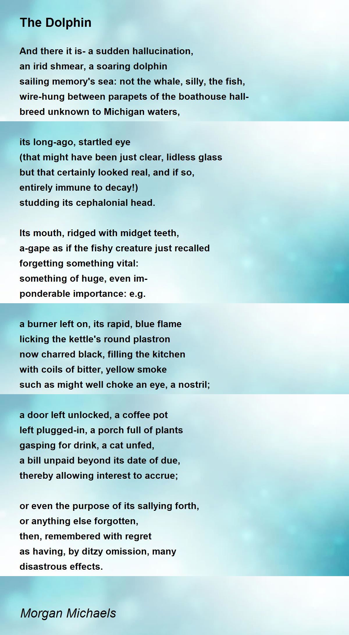 The Dolphin - The Dolphin Poem by Morgan Michaels