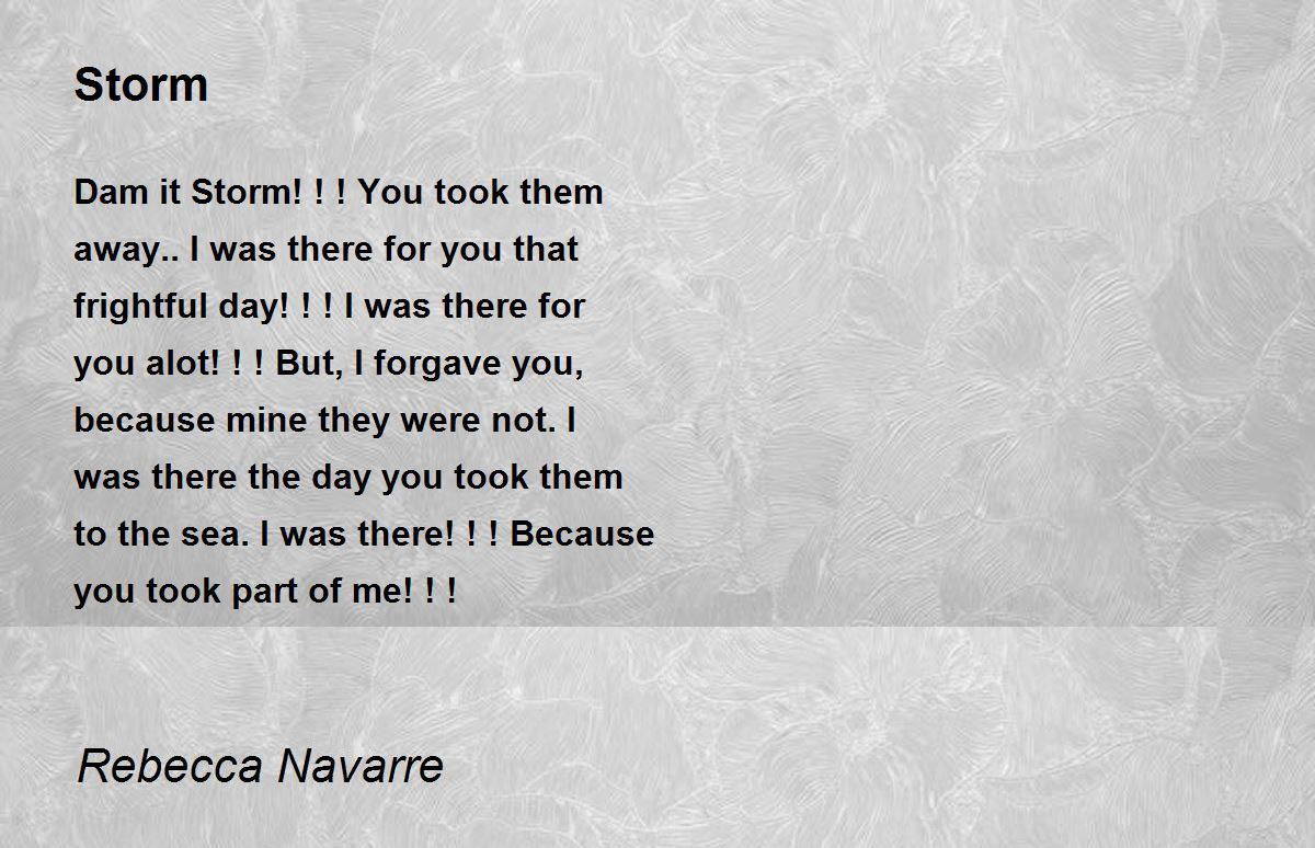 Storm - Storm Poem by Rebecca Navarre