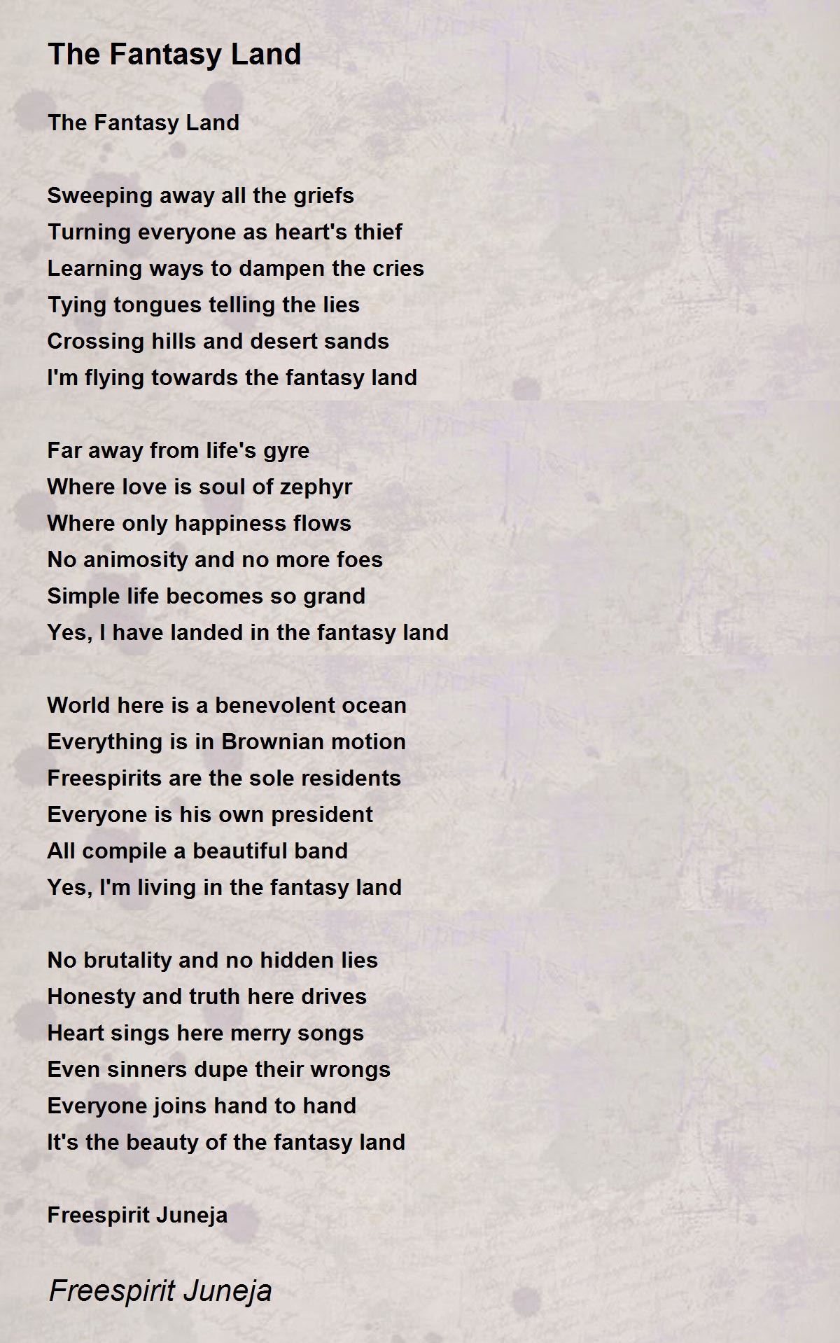 The Fantasy Land Poem by Freespirit Juneja - Poem Hunter