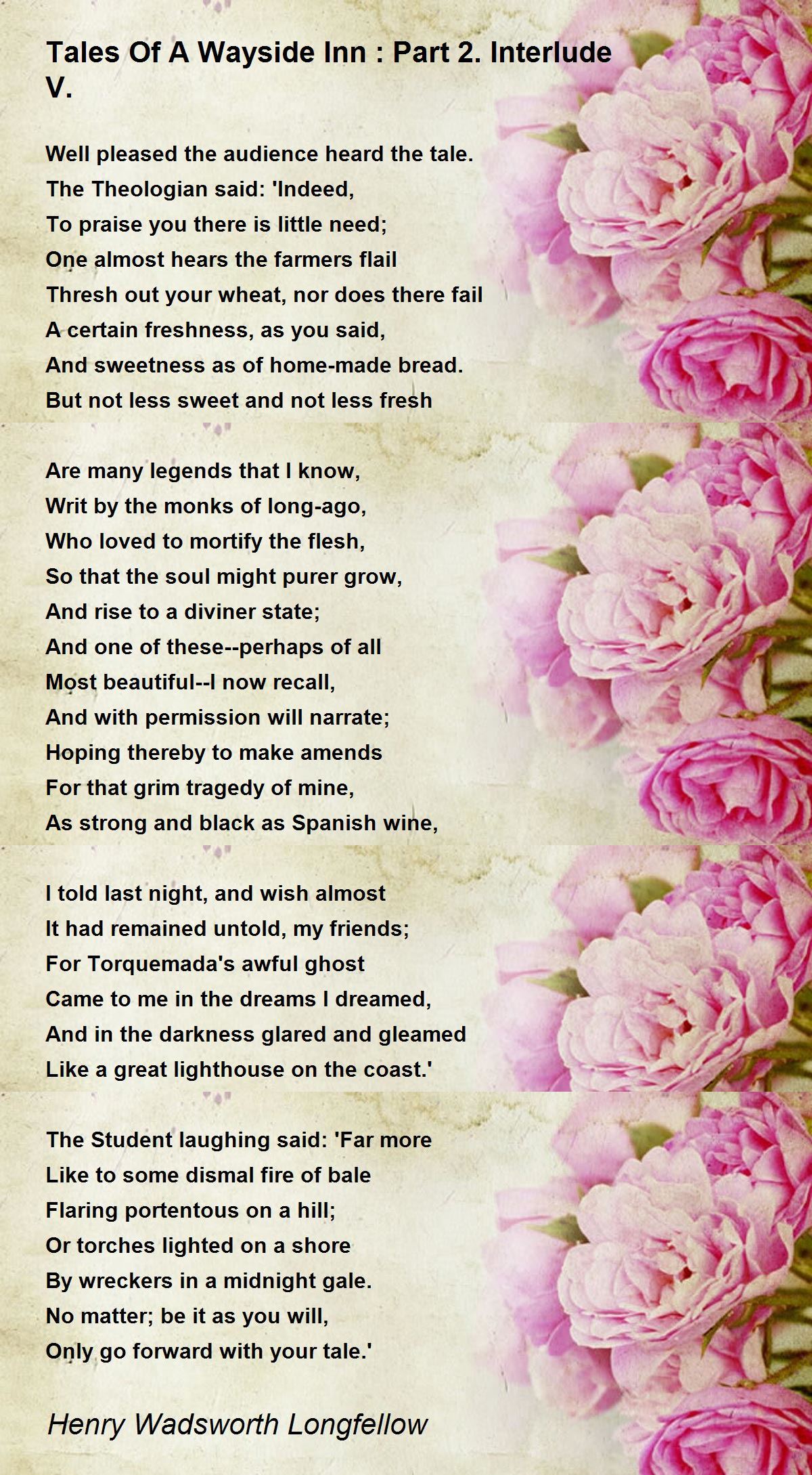 Tales Of A Wayside Inn : Part 2. Interlude V. - Tales Of A Wayside Inn ...