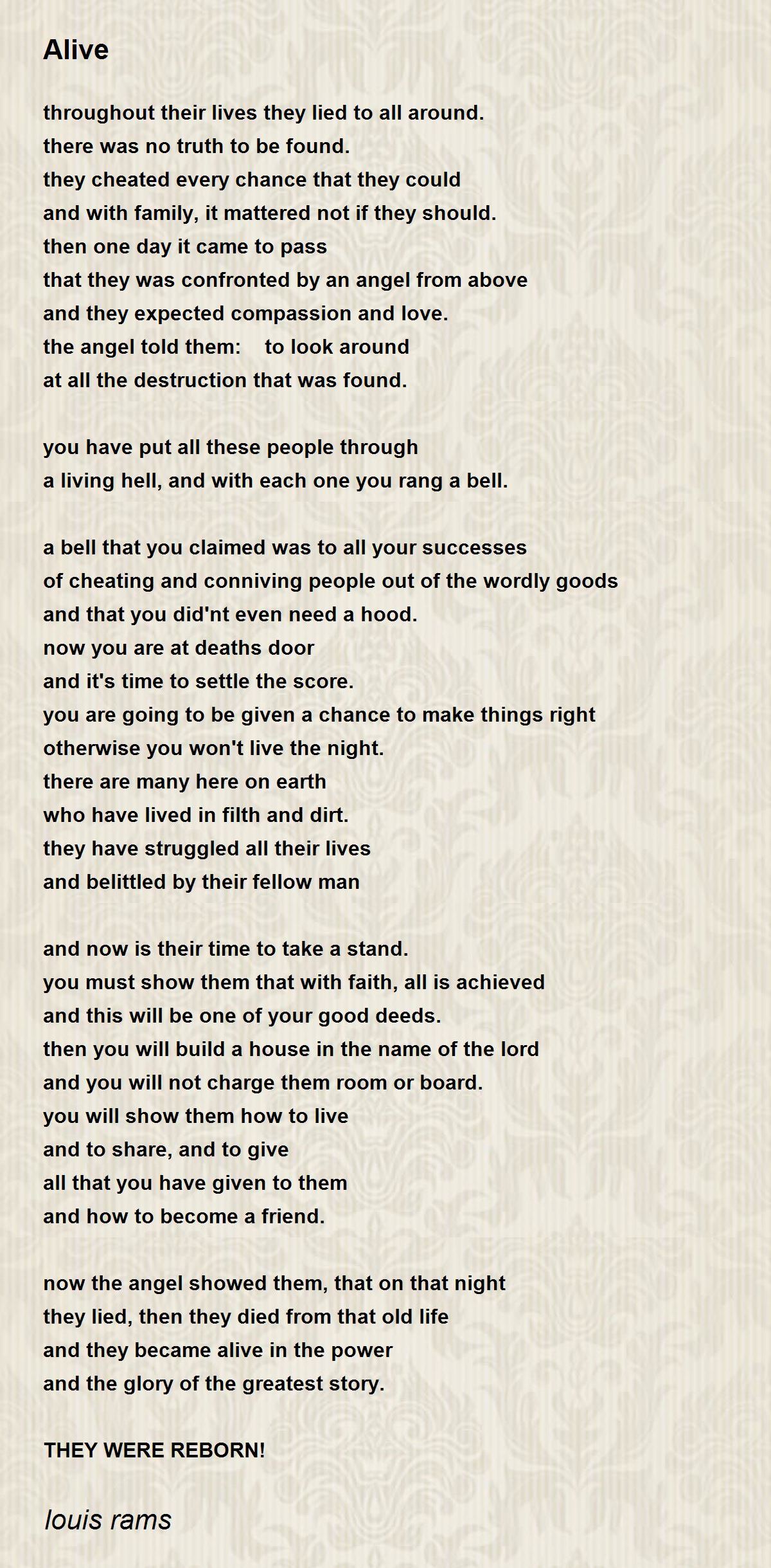 Alive Poem by louis rams - Poem Hunter