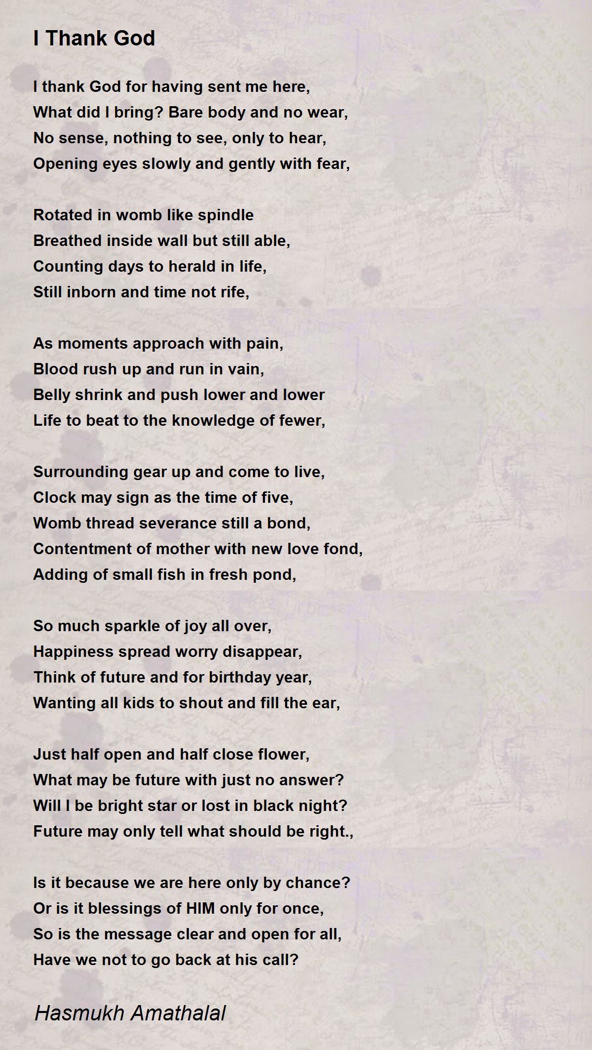 Thank You God For Everything Poem